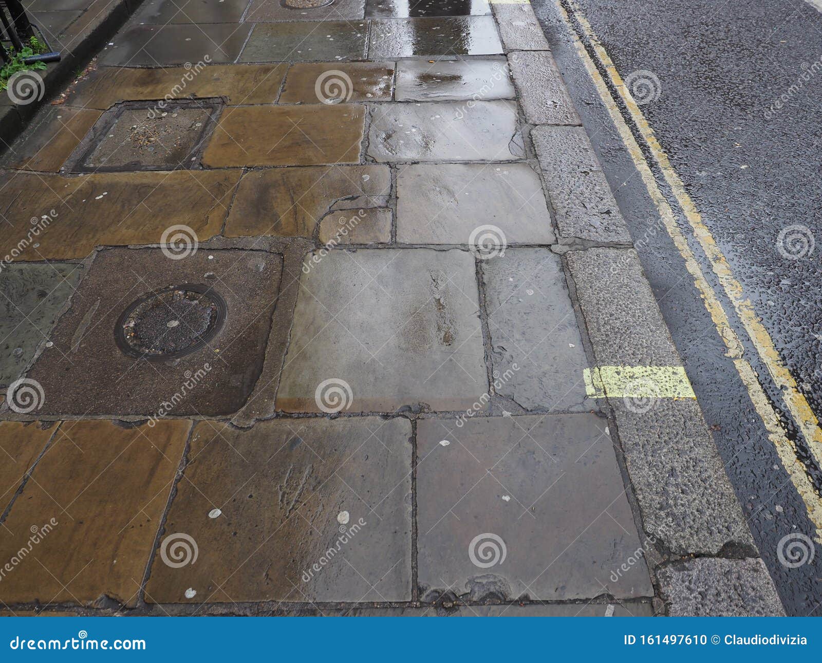 Wet pavement background stock photo. Image of textured - 161497610
