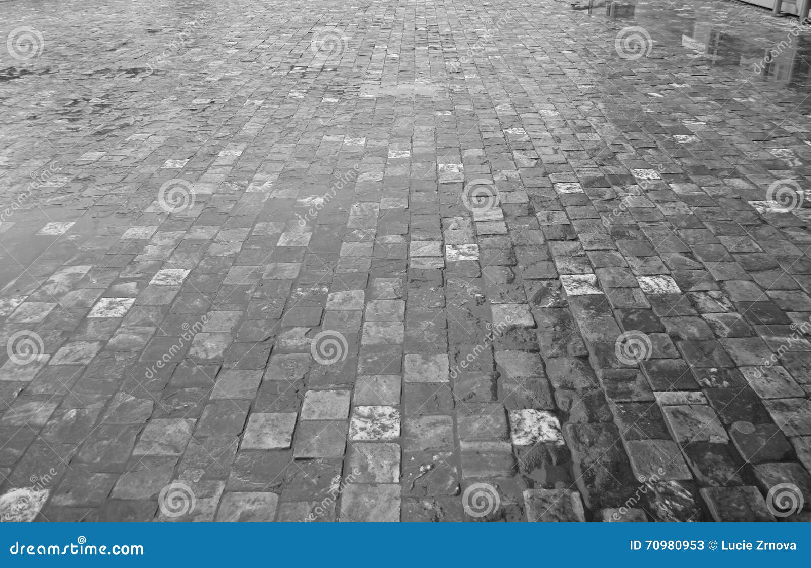Wet Pavement in a Rainy Weather Stock Image - Image of stone, rain ...