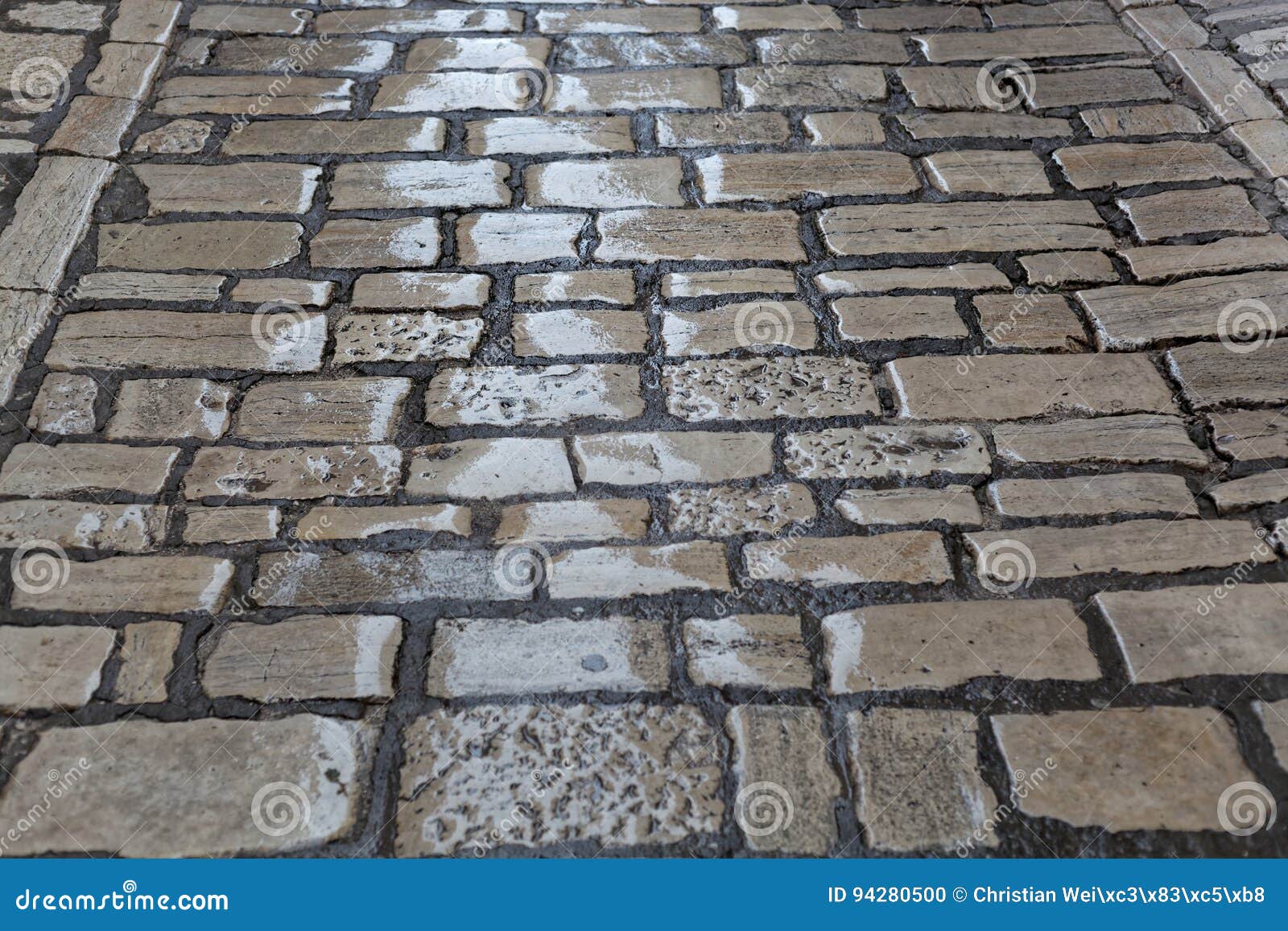 Wet paver blocks stock photo. Image of pedestrian, exterior - 94280500