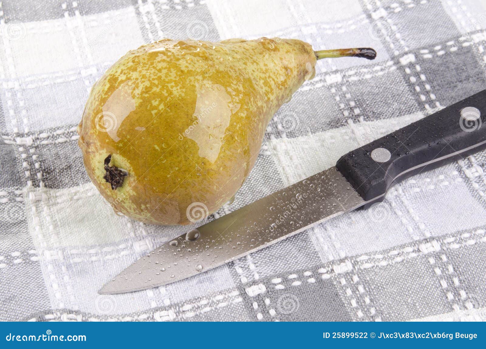 A Wet Pear and a Kitchen Knife Stock Photo - Image of juicy, pear: 25899522