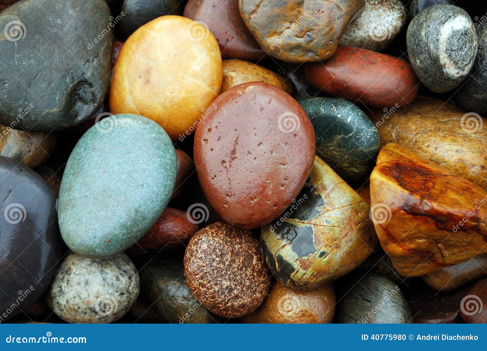 Wet pebbles stock photo. Image of reflection, objects - 40775980