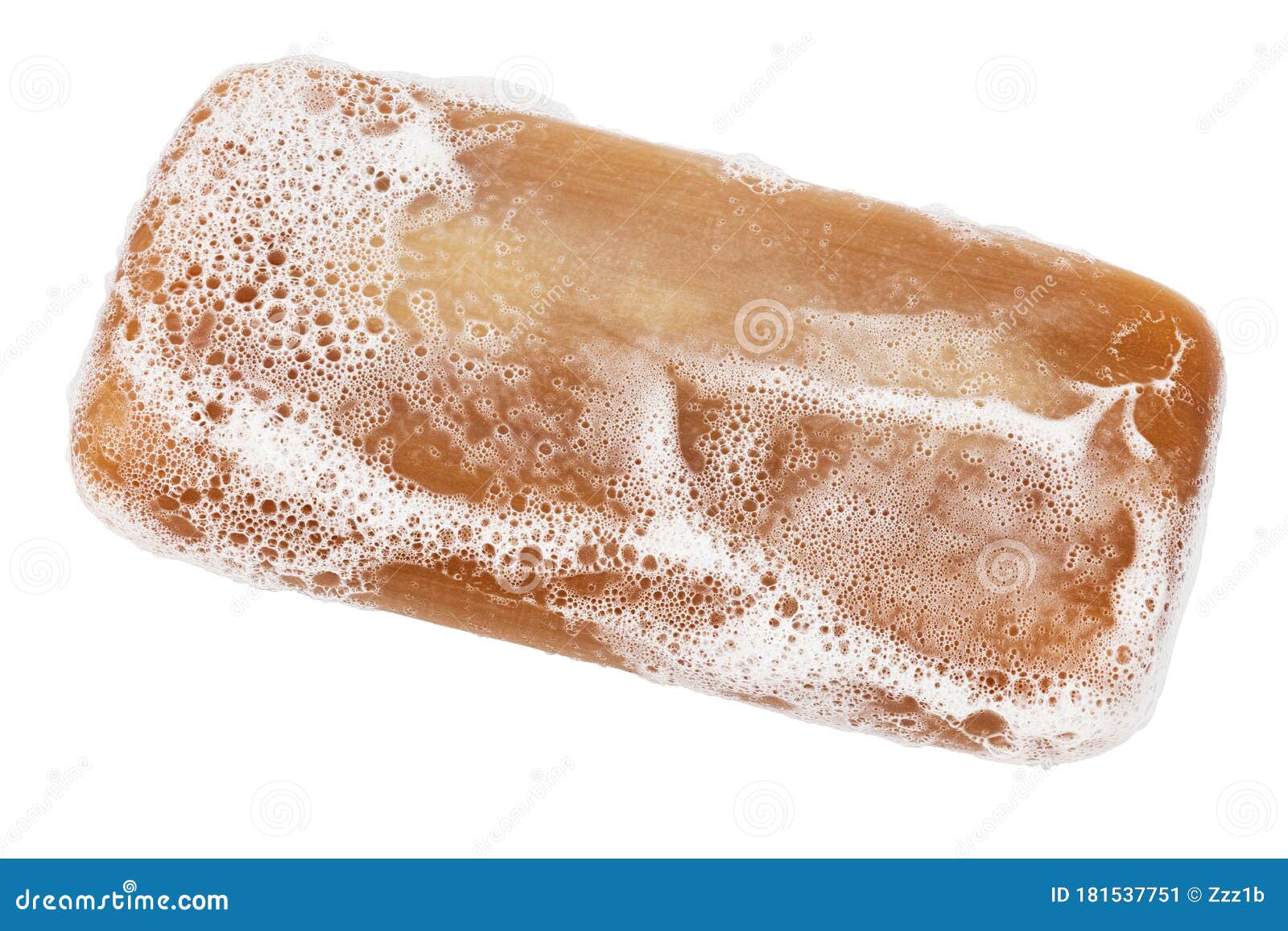 Wet Piece of Brown Tar Soap Isolated on White Background in Diagonal ...