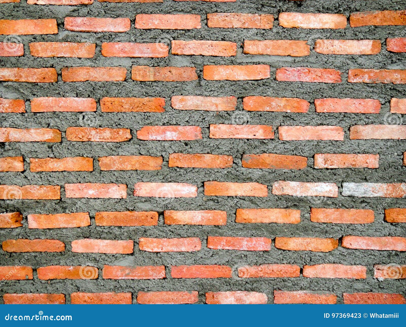 Wet Plaster Red Brick Wall Background of Brick Wall Texture Stock Image ...