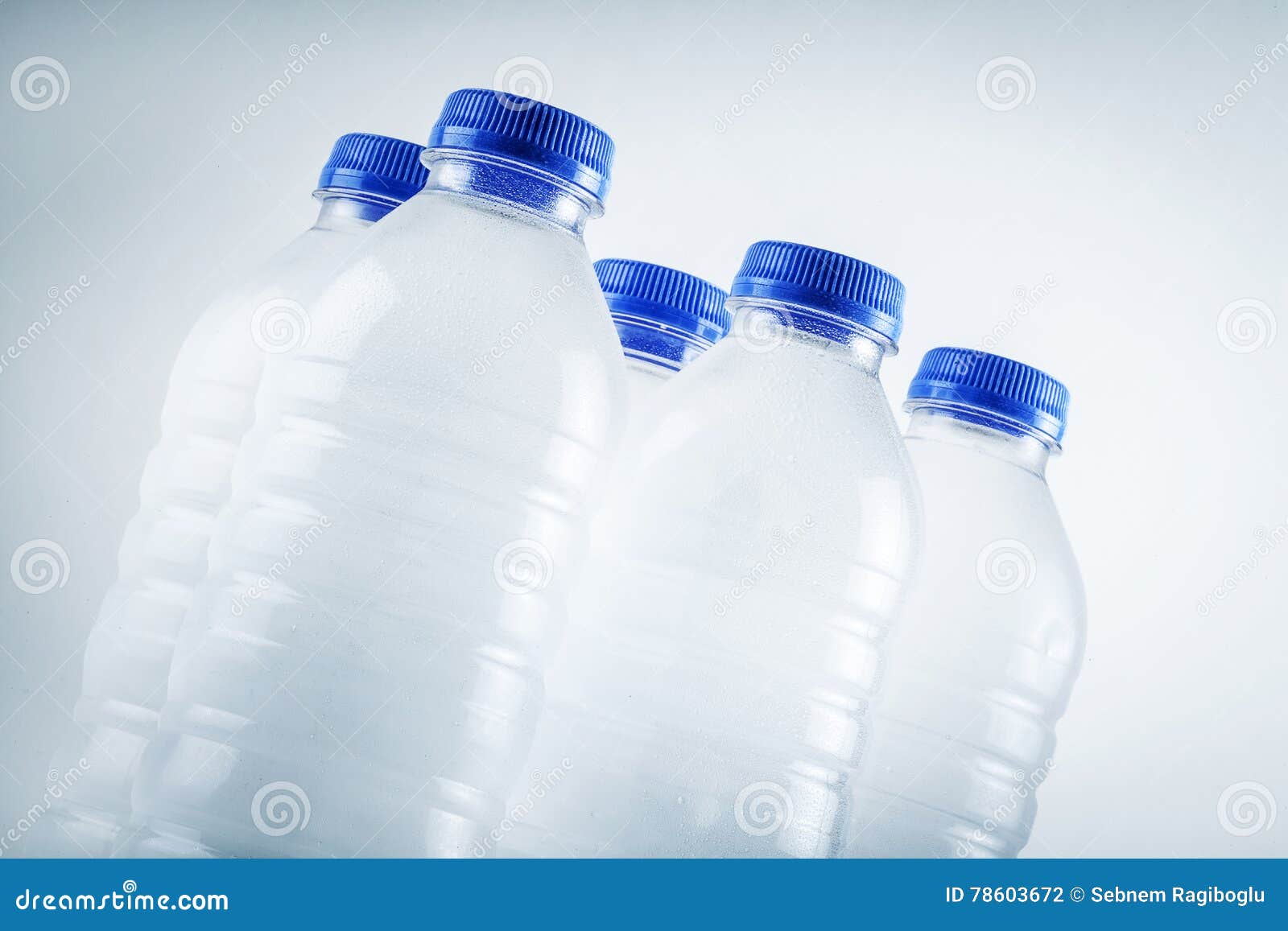Wet Plastic Water Bottles Isolated on White Background Stock Photo ...