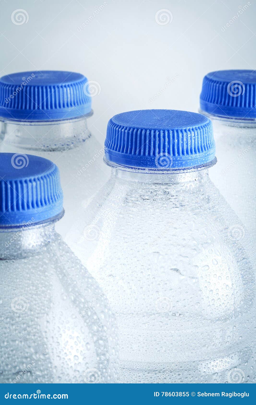 Wet Plastic Water Bottles Isolated on White Background Stock Image ...