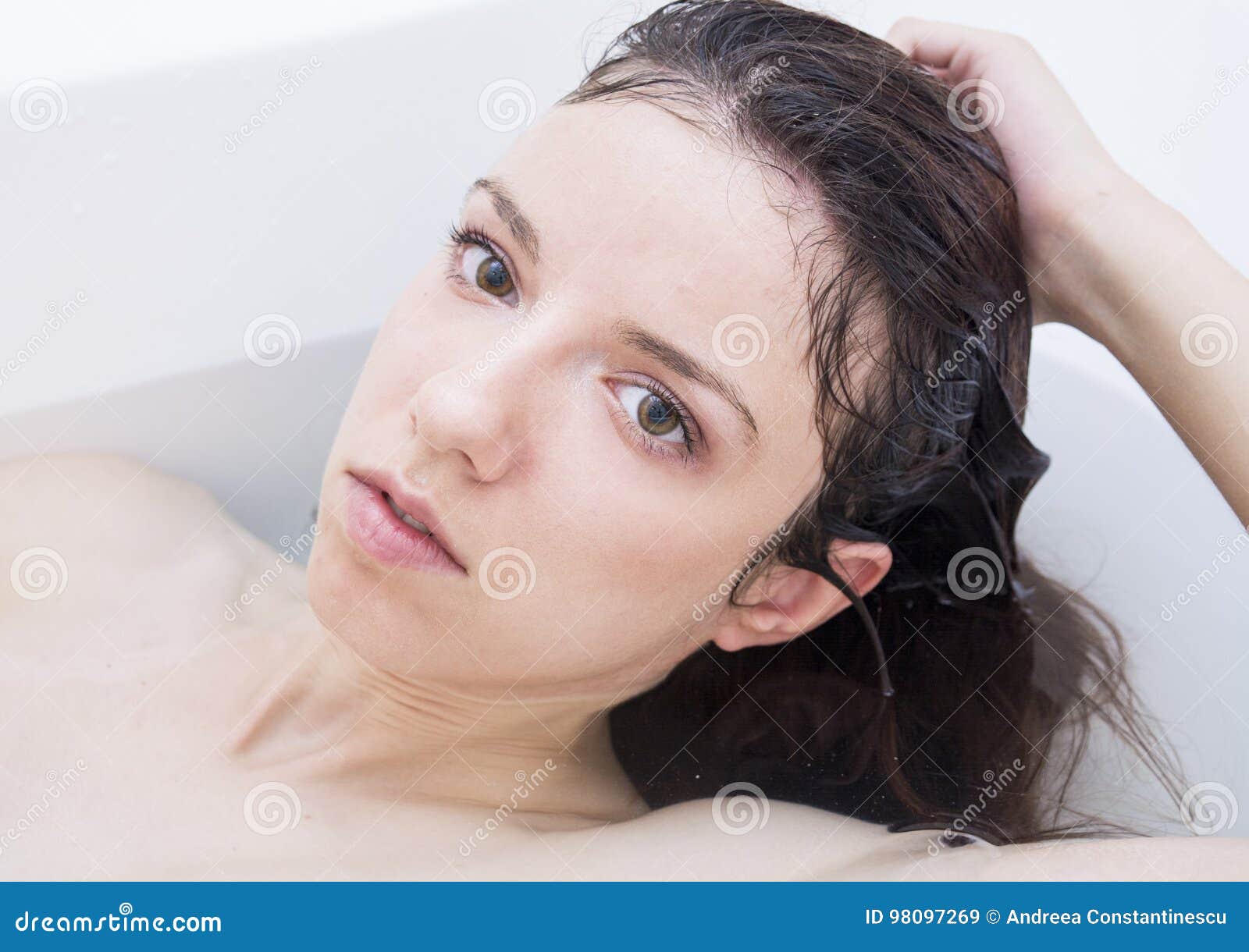 Wet Portrait Stock Image Image Of Smile Rest Room 98097269