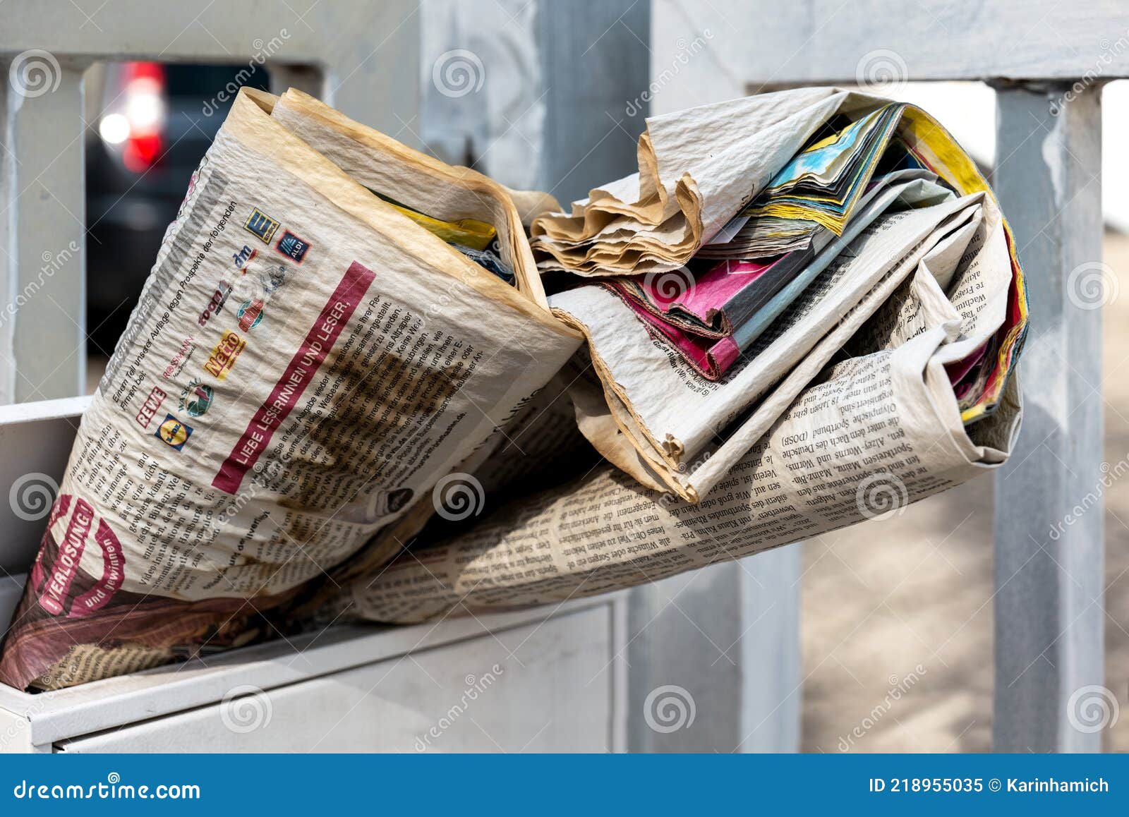 Wet Printed Advertisements and Advertising Newspapers in the Mailbox ...