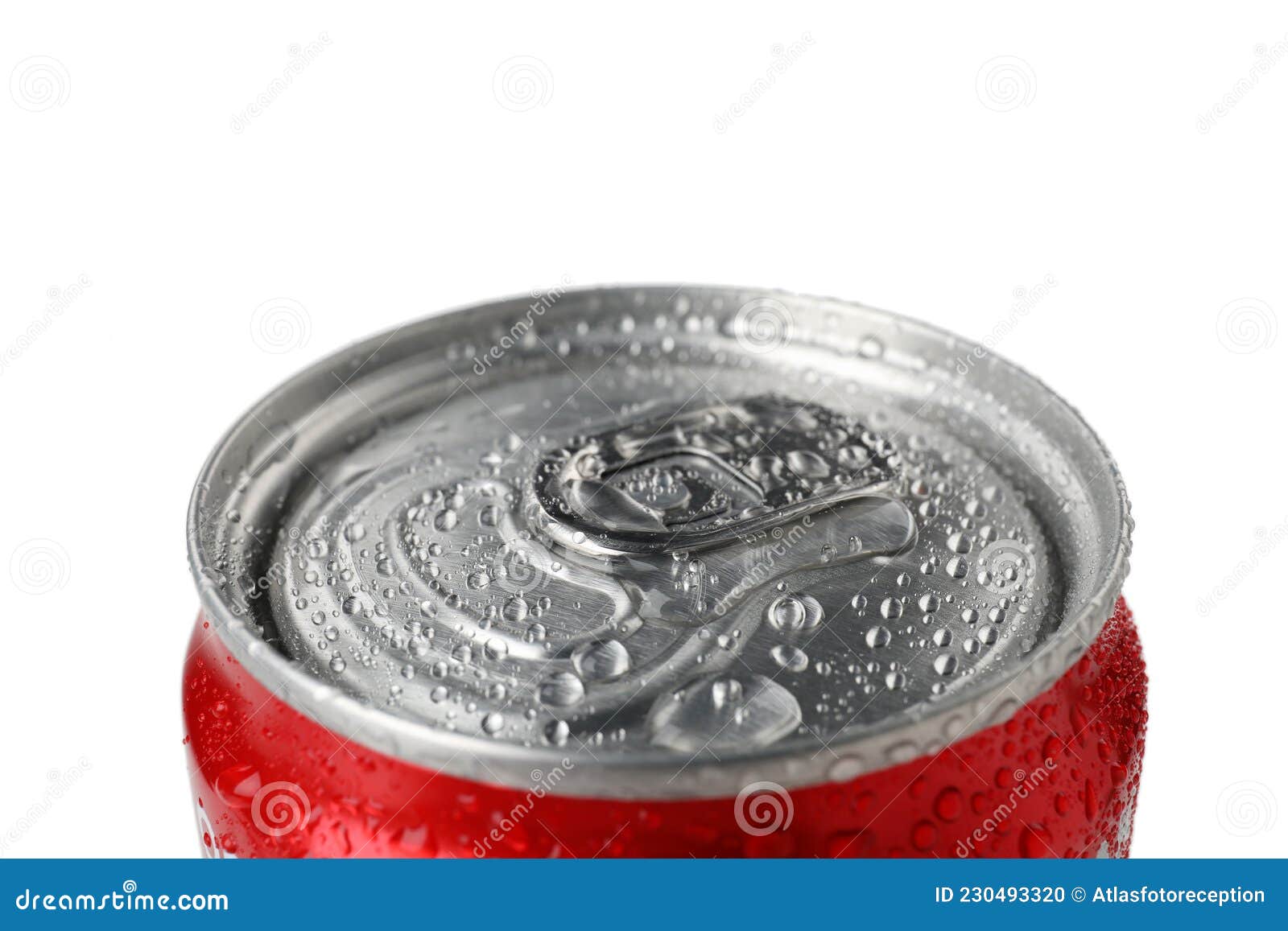 Wet Red Can Isolated on White Background Stock Photo - Image of ...