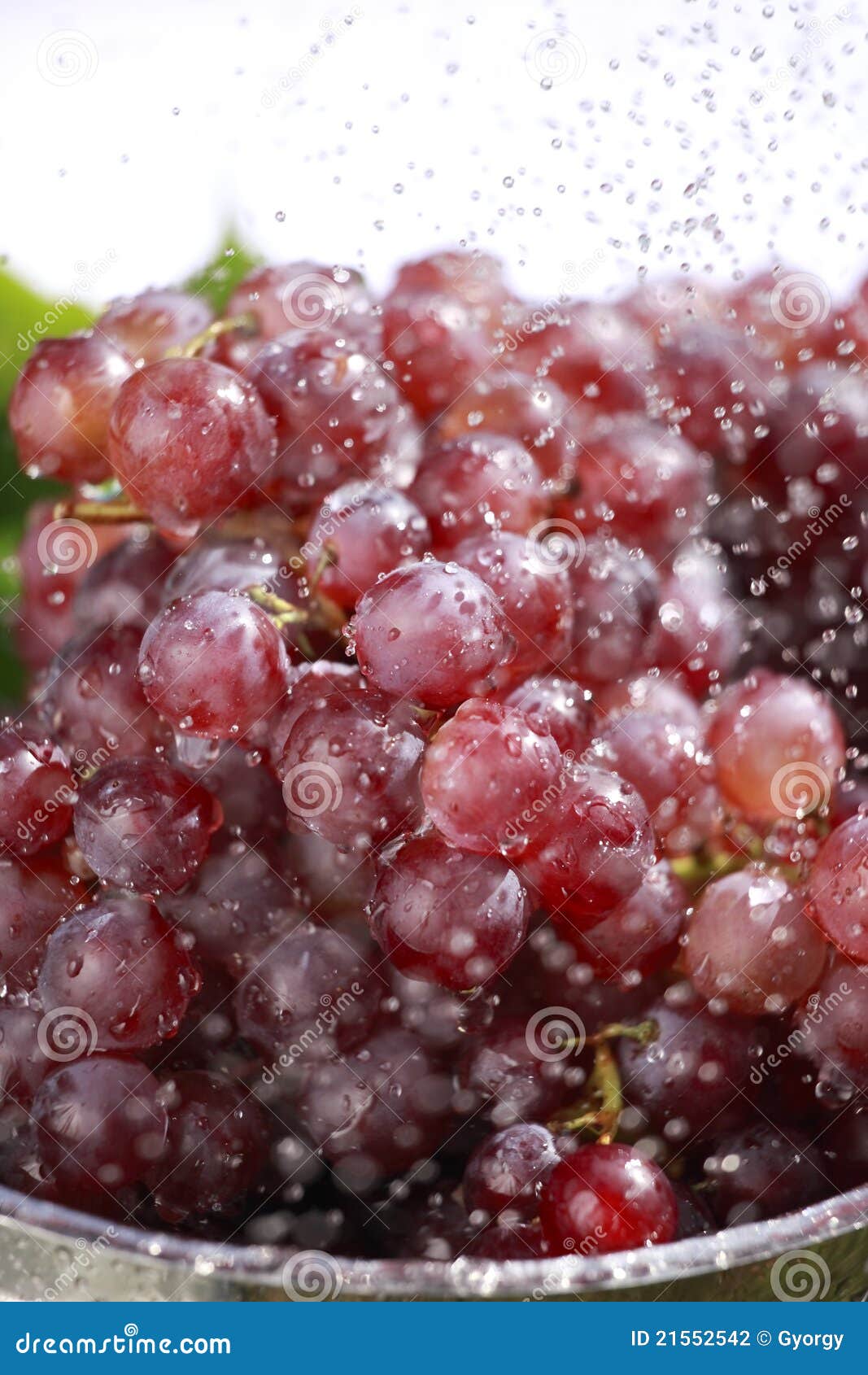 Wet red grapes stock photo. Image of colander, hygiene - 21552542
