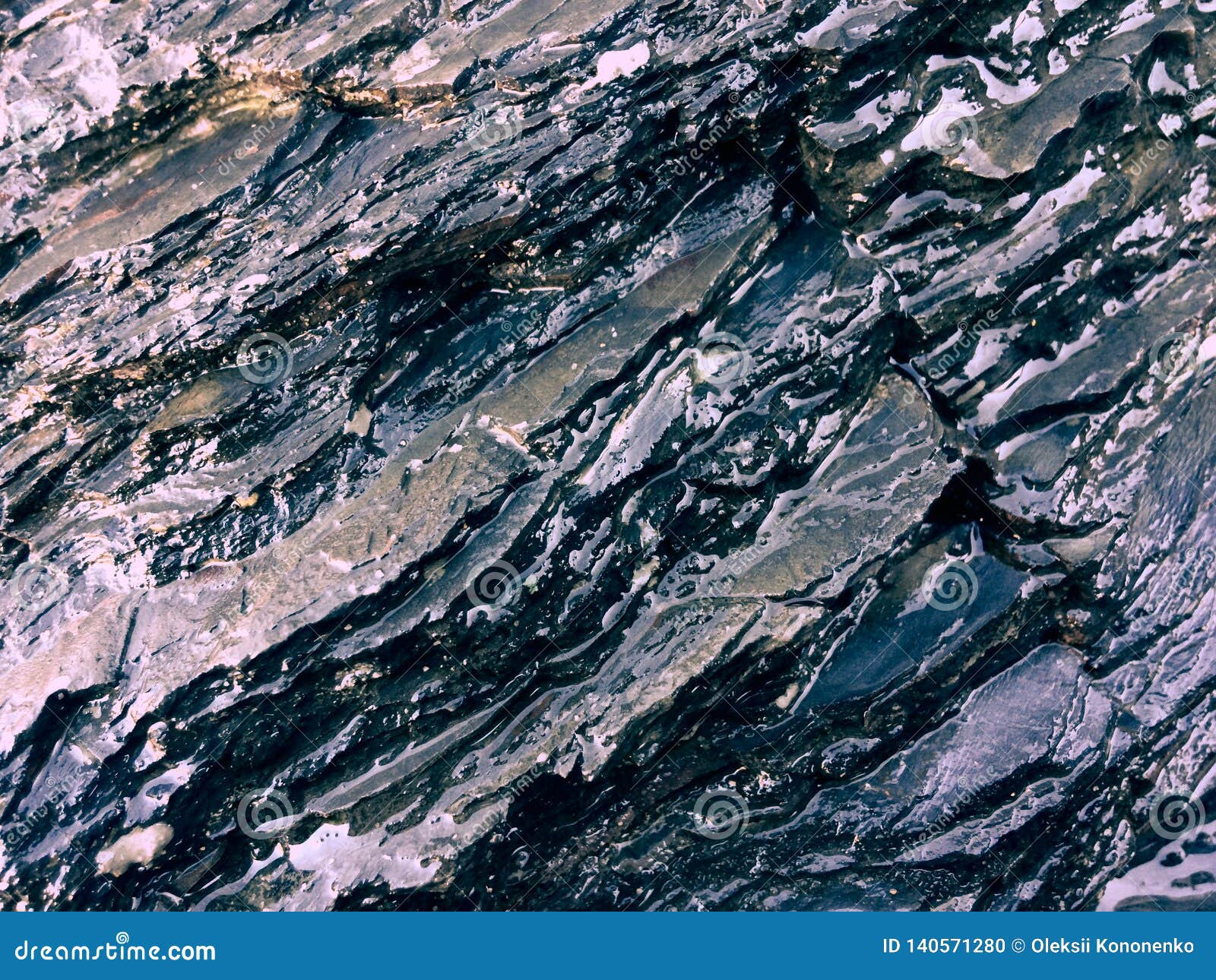 Wet Rock, Stone Formations As Background Stock Photo - Image of black ...