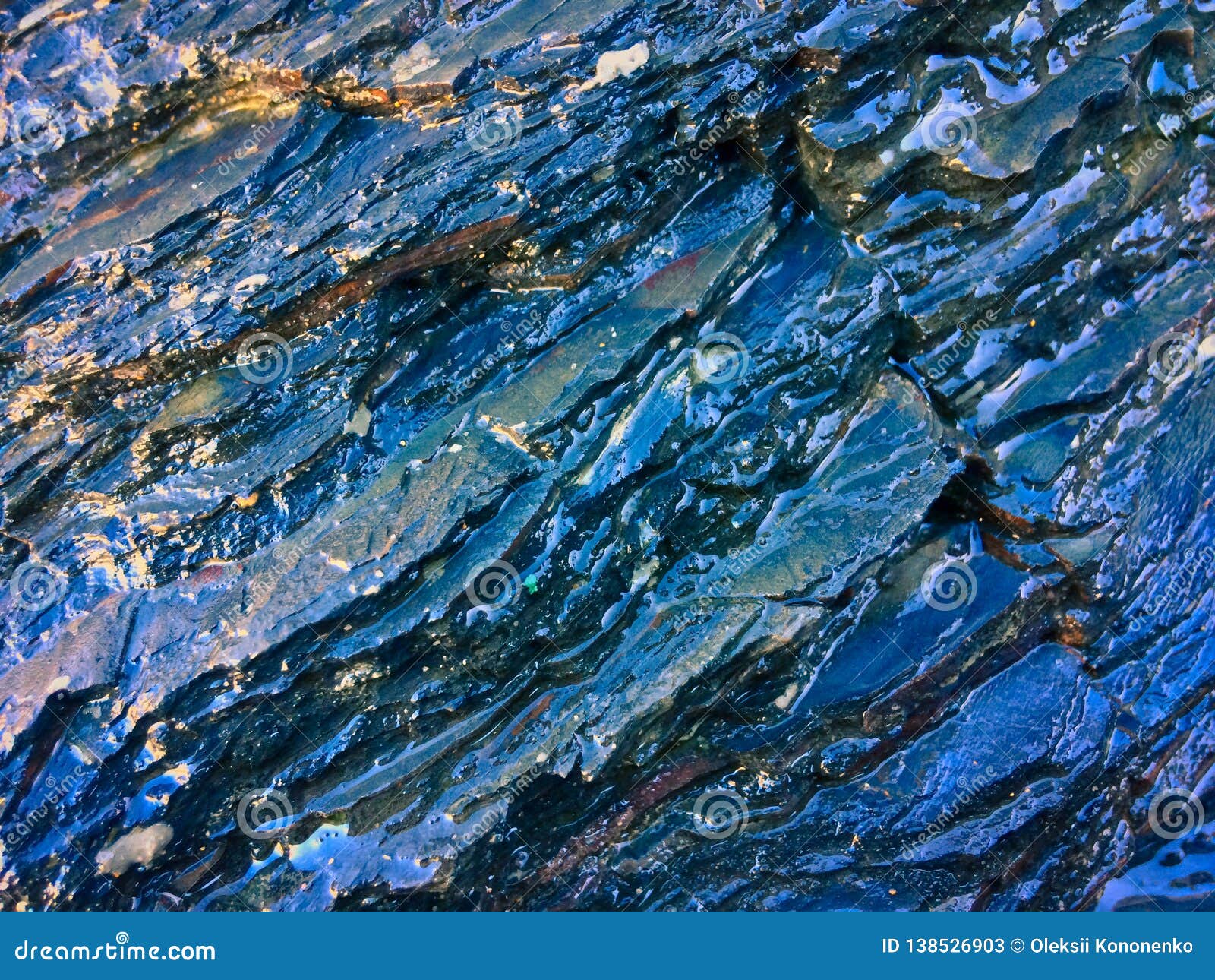 Wet rock, stone formations stock image. Image of surface - 138526903