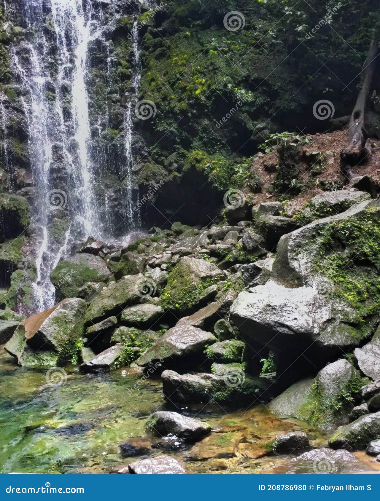 Wet Rocks beside the Waterfall Stock Photo - Image of river, rock ...