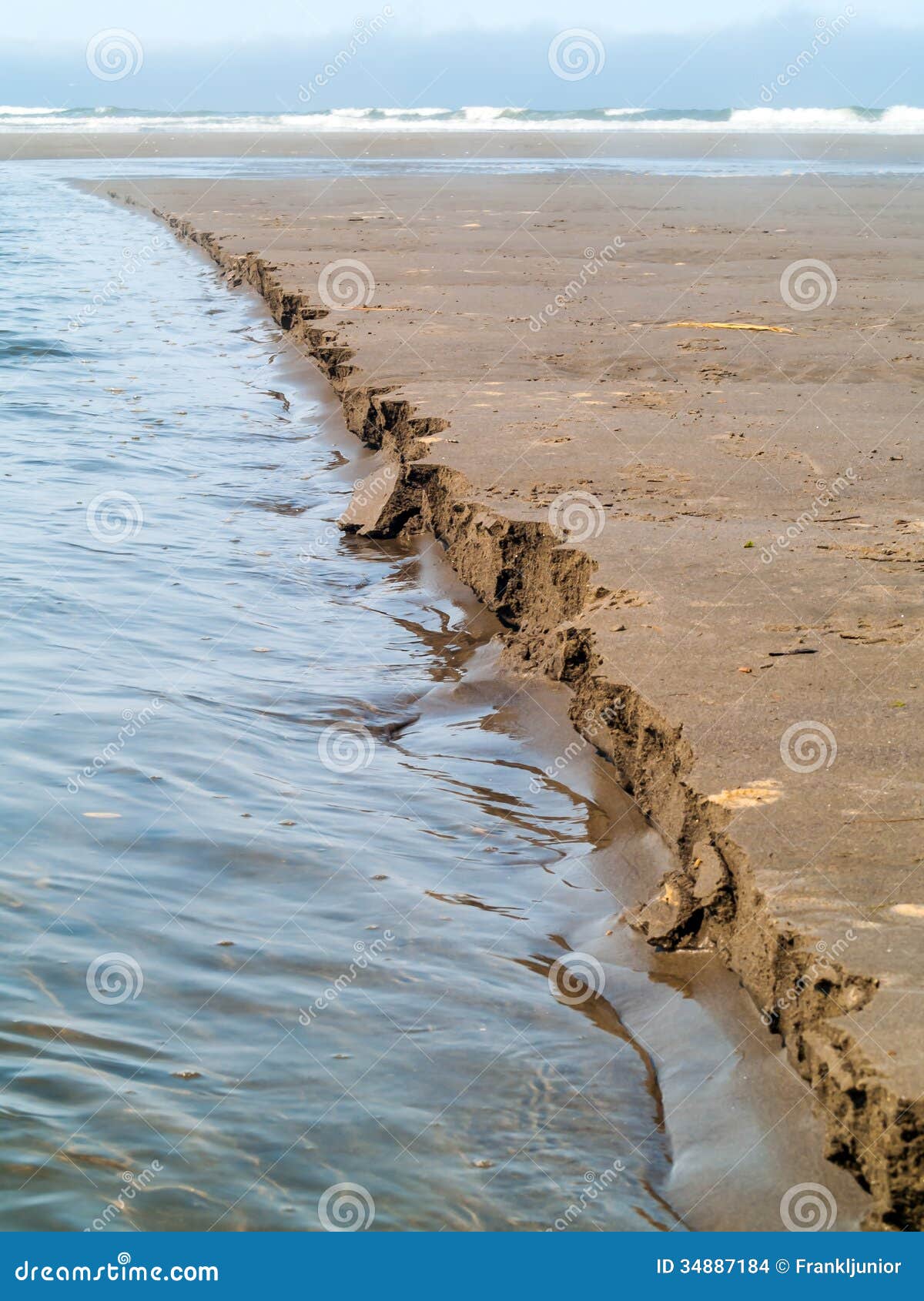 Wet Sand Eroding at the Beach Stock Photo - Image of marine, splashing ...