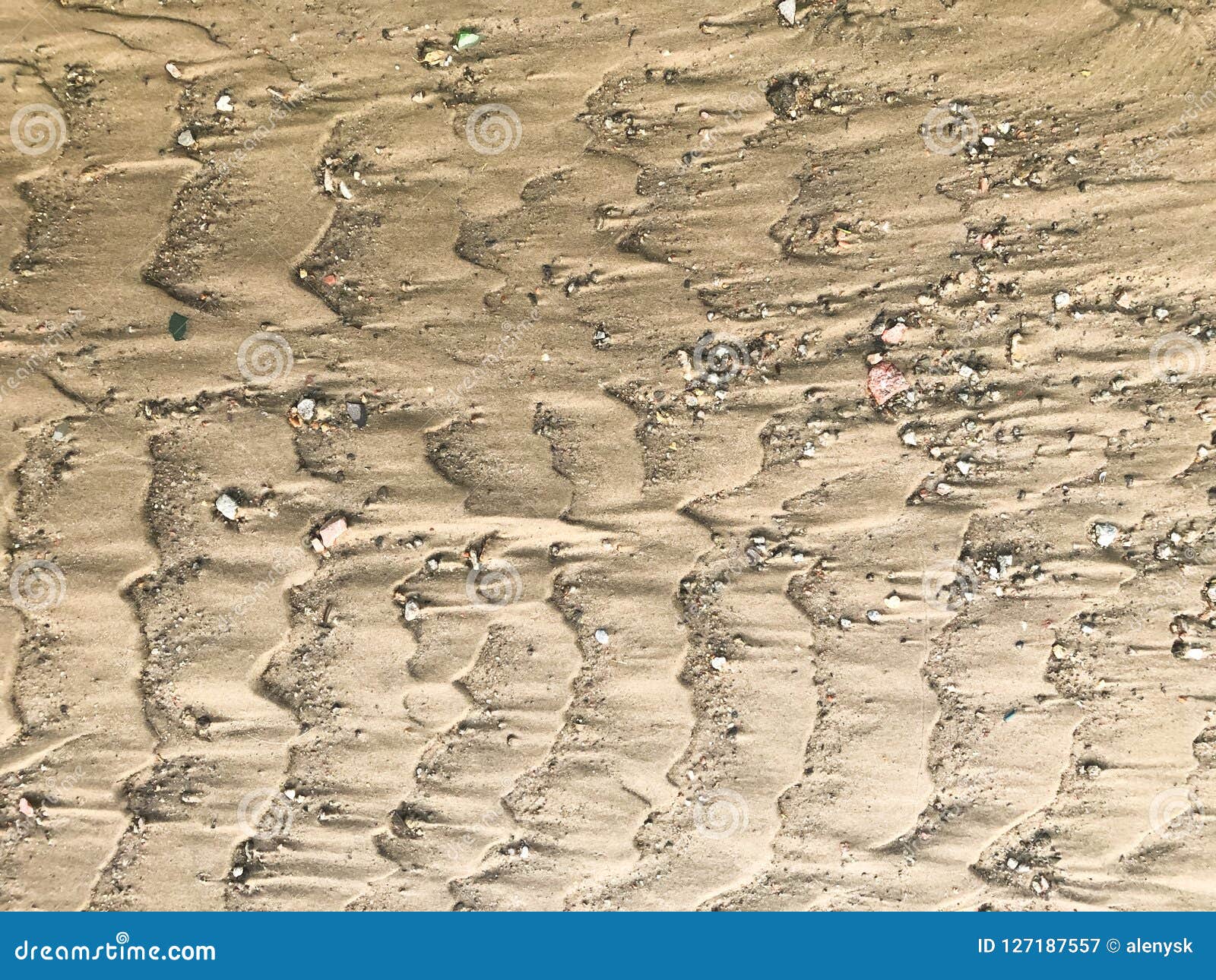 Wet Sand with Small Stones. Texture Made by Water on the Sand Stock ...