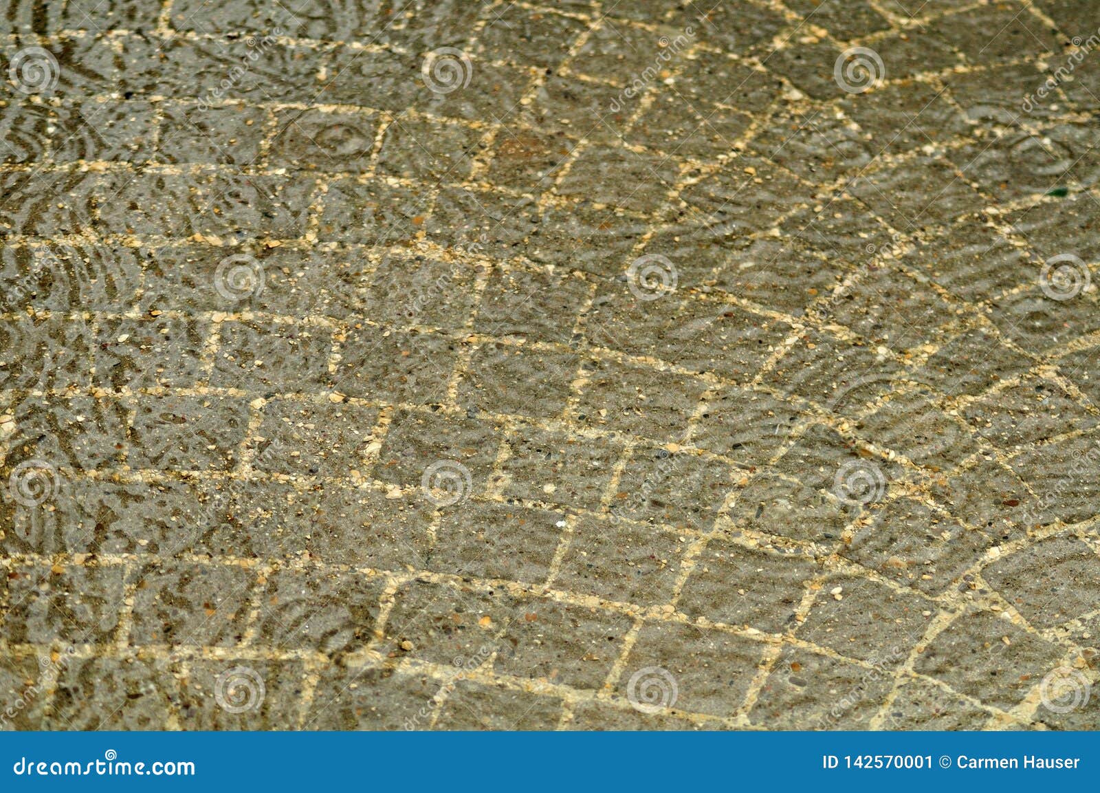 Wet Sett Stone Pavement on Rainy Day Stock Image - Image of surface ...