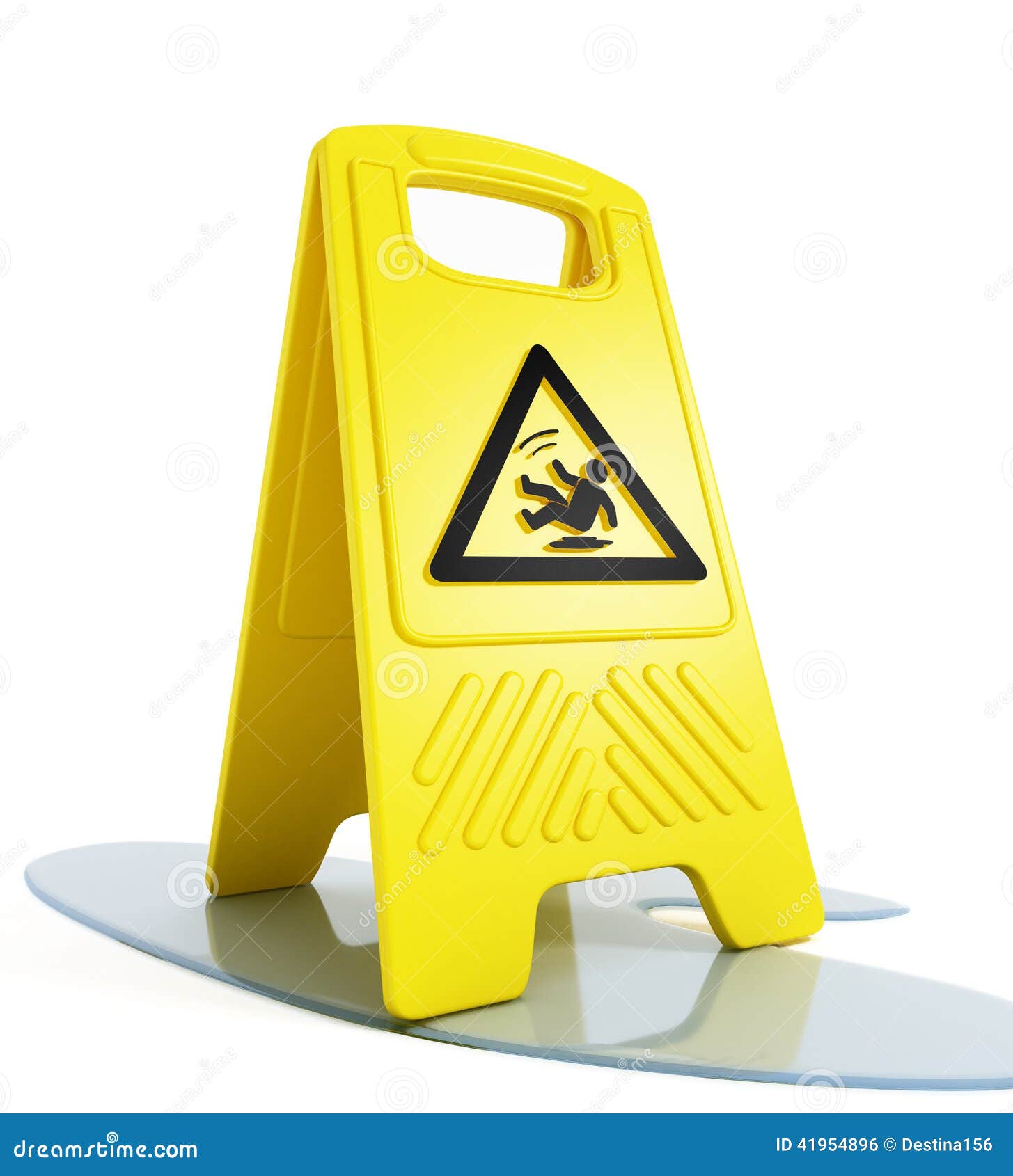 Slippery Wet Floor Warning Sign Vector Illustration | CartoonDealer.com ...
