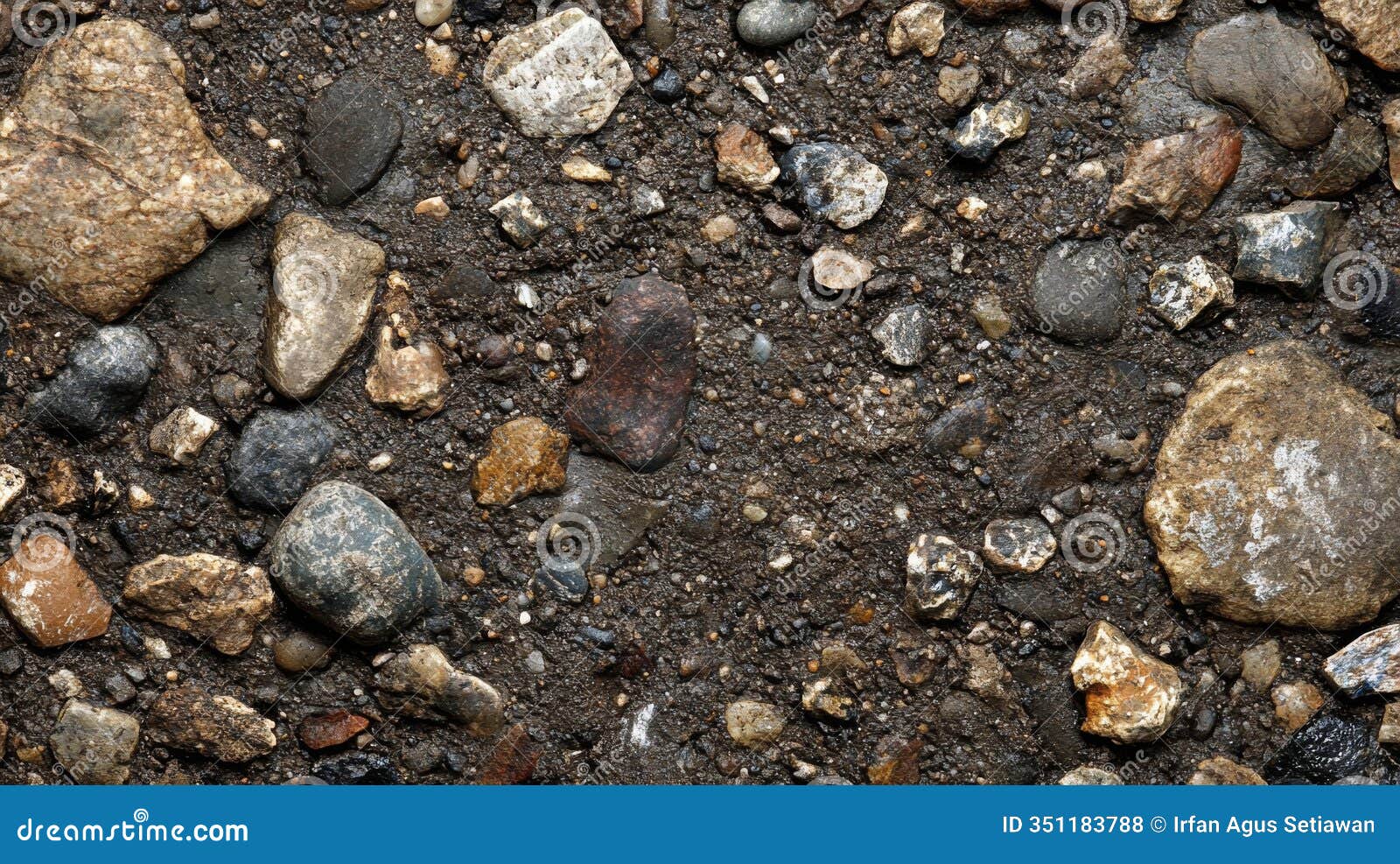 Wet Soil Surface with Embedded Stones and Pebbles Stock Illustration ...