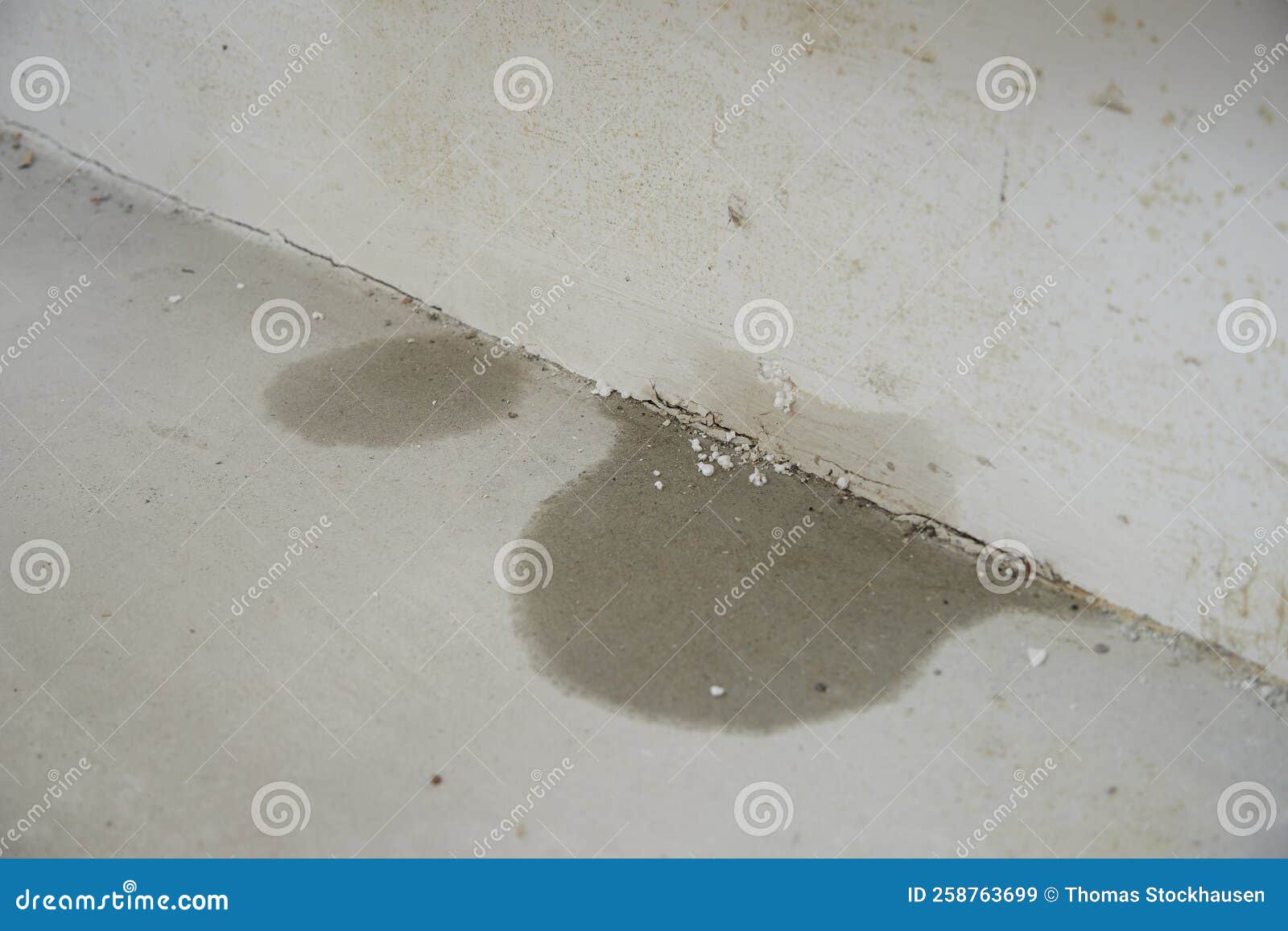 Wet Spot of a Wall on a Construction Site Stock Image - Image of rough ...