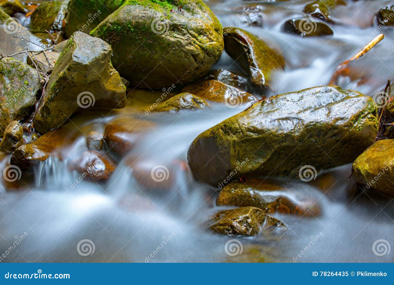 Wet Stones in Mountain Brook Stock Image - Image of nature, ecology ...