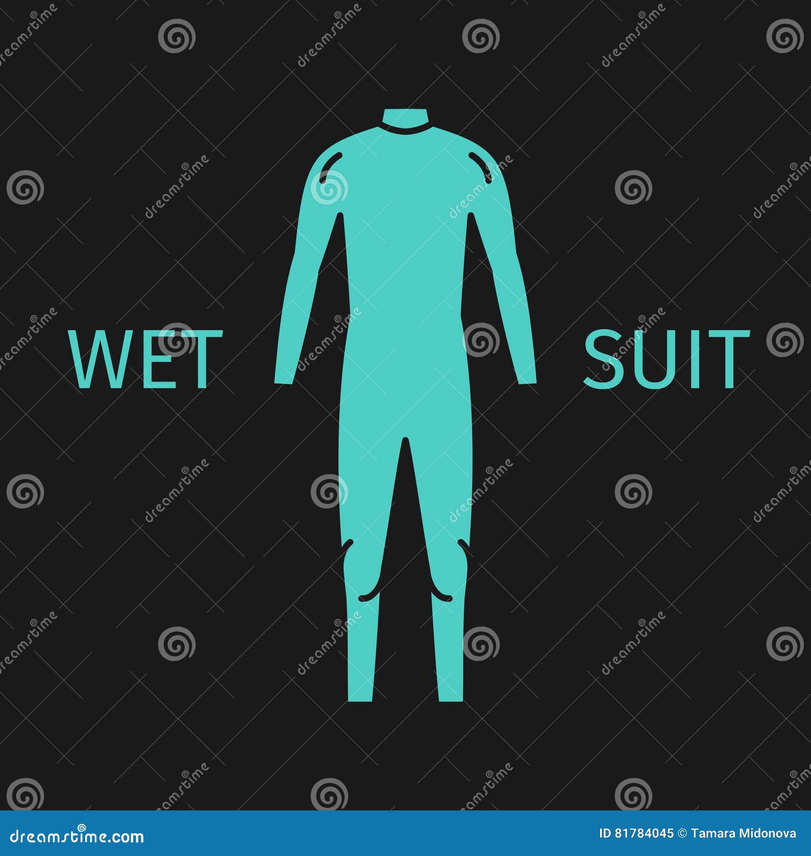 Wet suit icon stock vector. Illustration of body, color - 81784045