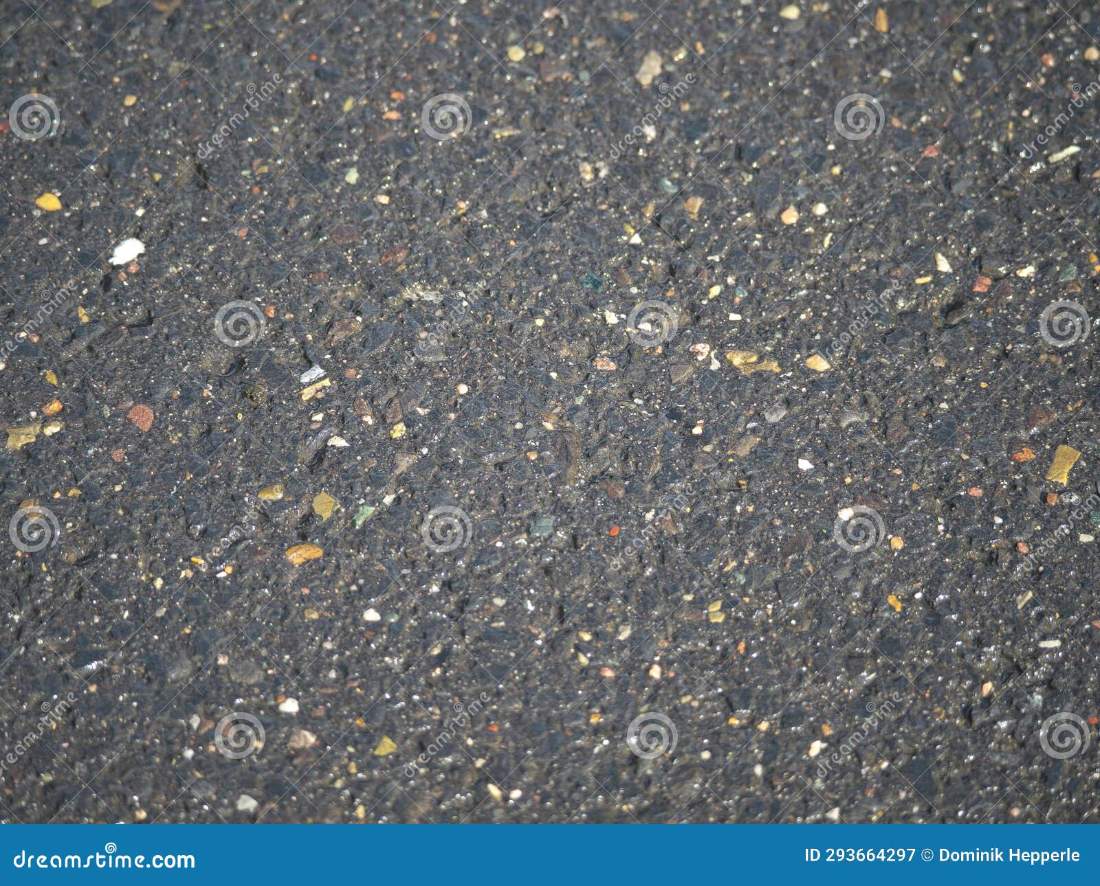 Wet Surface of Tarred Pavement in Rain with a Granular Texture Stock ...
