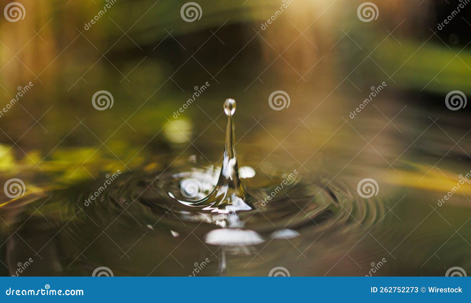 Wet Texture Of A Waterdrop Dropping On A Water Surface Stock ...
