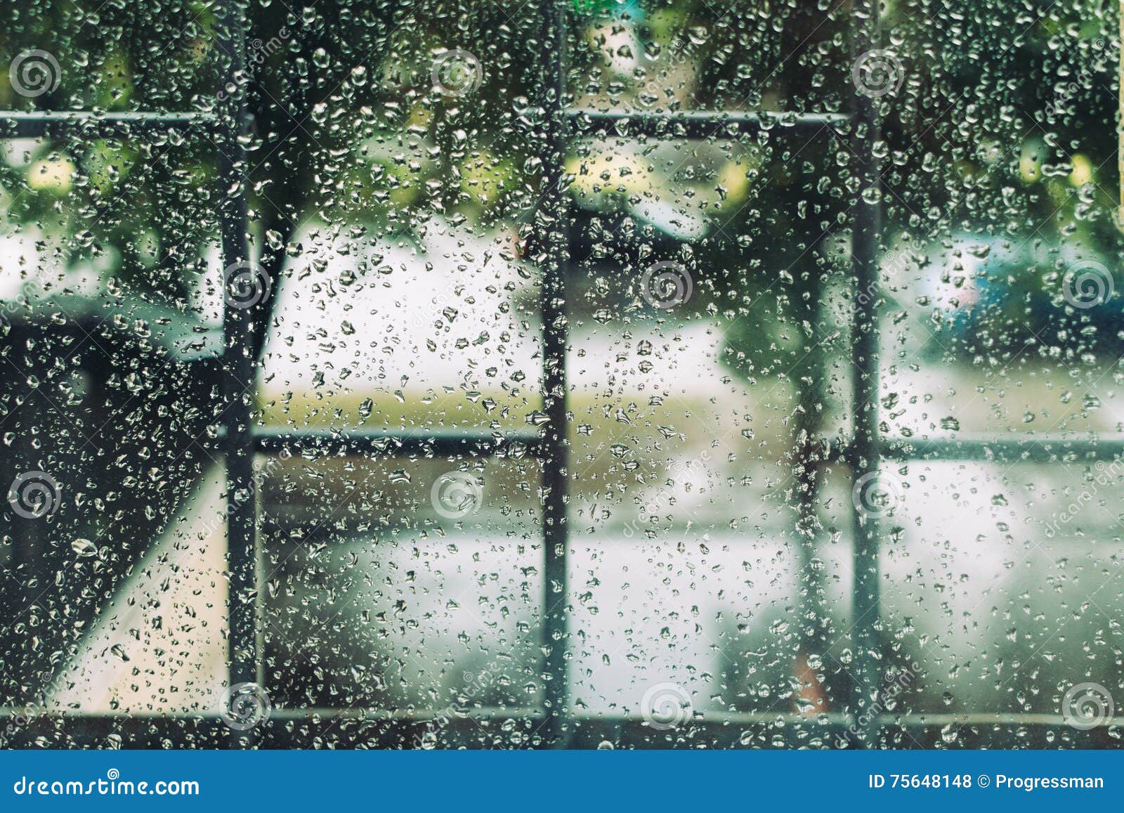Wet Window in Drops during the Summer Rain Stock Photo - Image of fresh ...