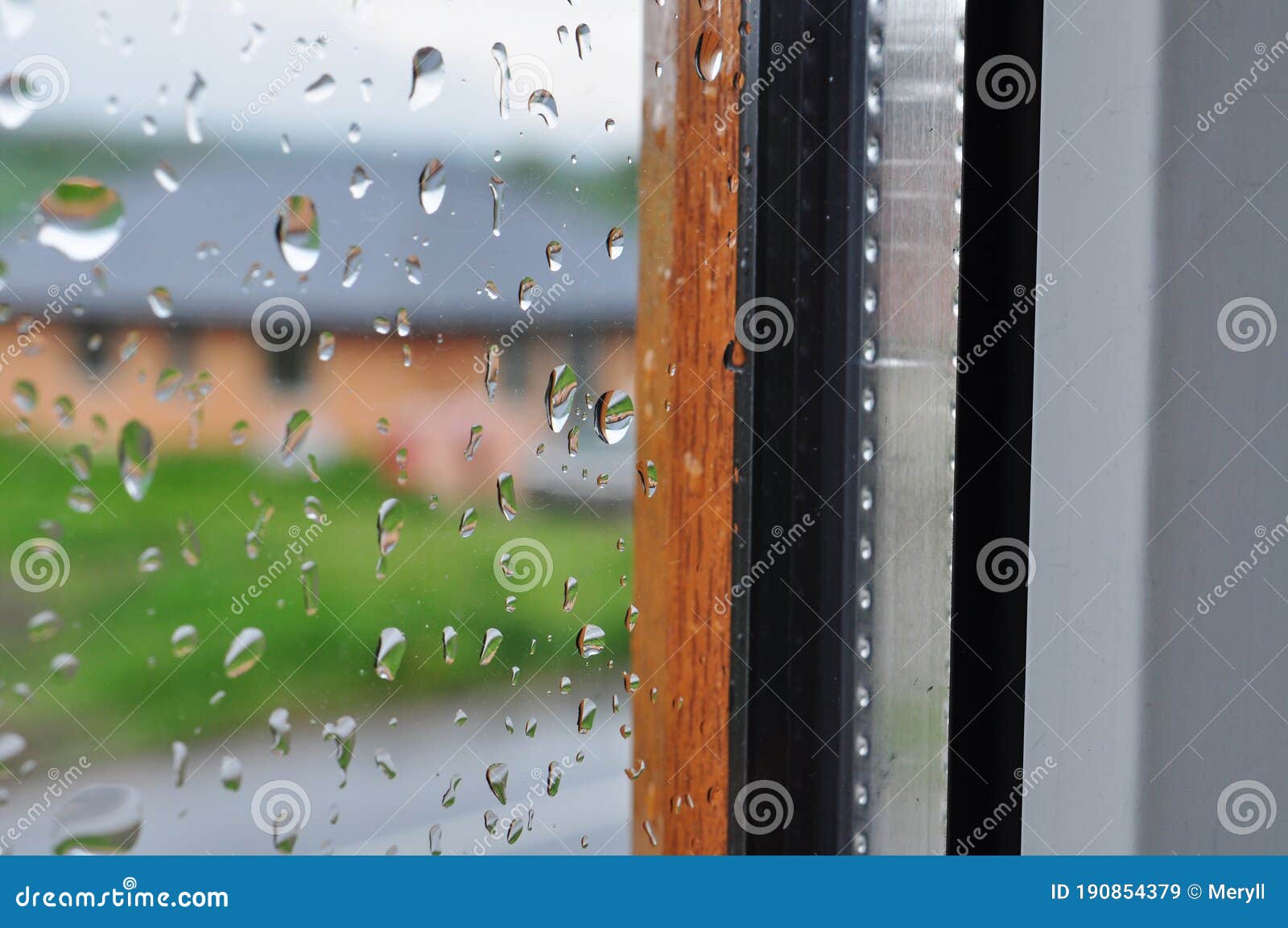 Wet window frame seal stock image. Image of indoor, water - 190854379