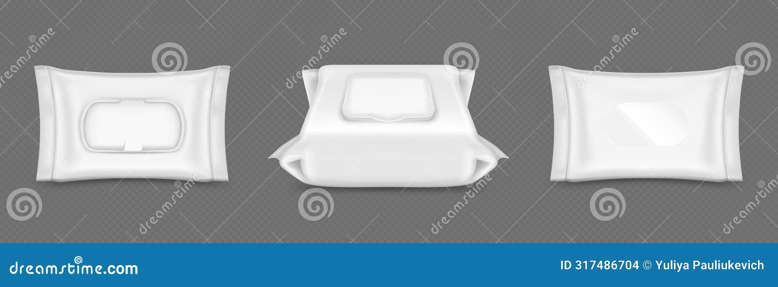 Wet Wipe Package with Plastic Flap Mockup. Stock Illustration ...