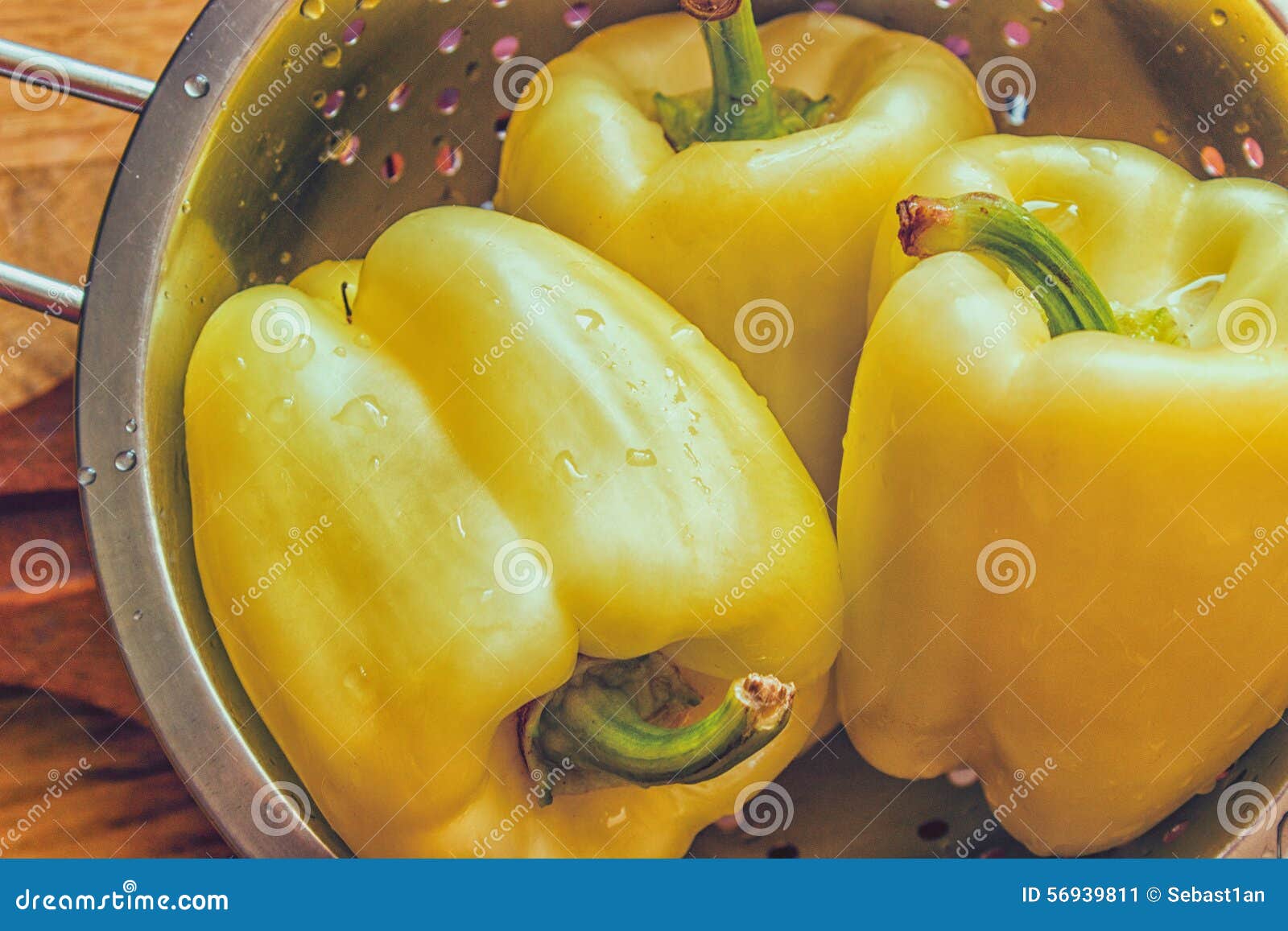 Wet Yellow Pepper stock image. Image of natural, close - 56939811