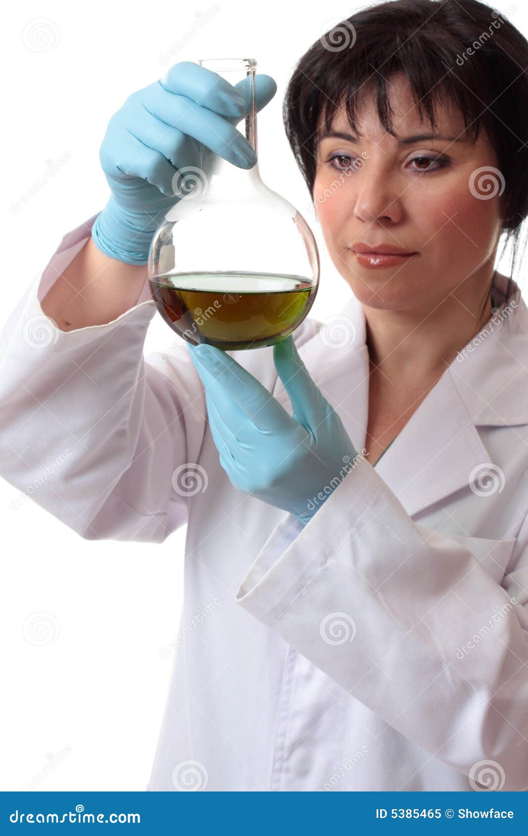 Wetenschapper Met Ronde Fles Stock Afbeelding - Image of fles ...