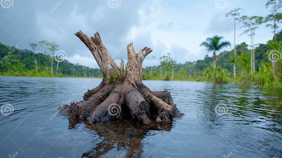 Wetland Ecosystems Affected by Deforestation Stock Image - Image of ...