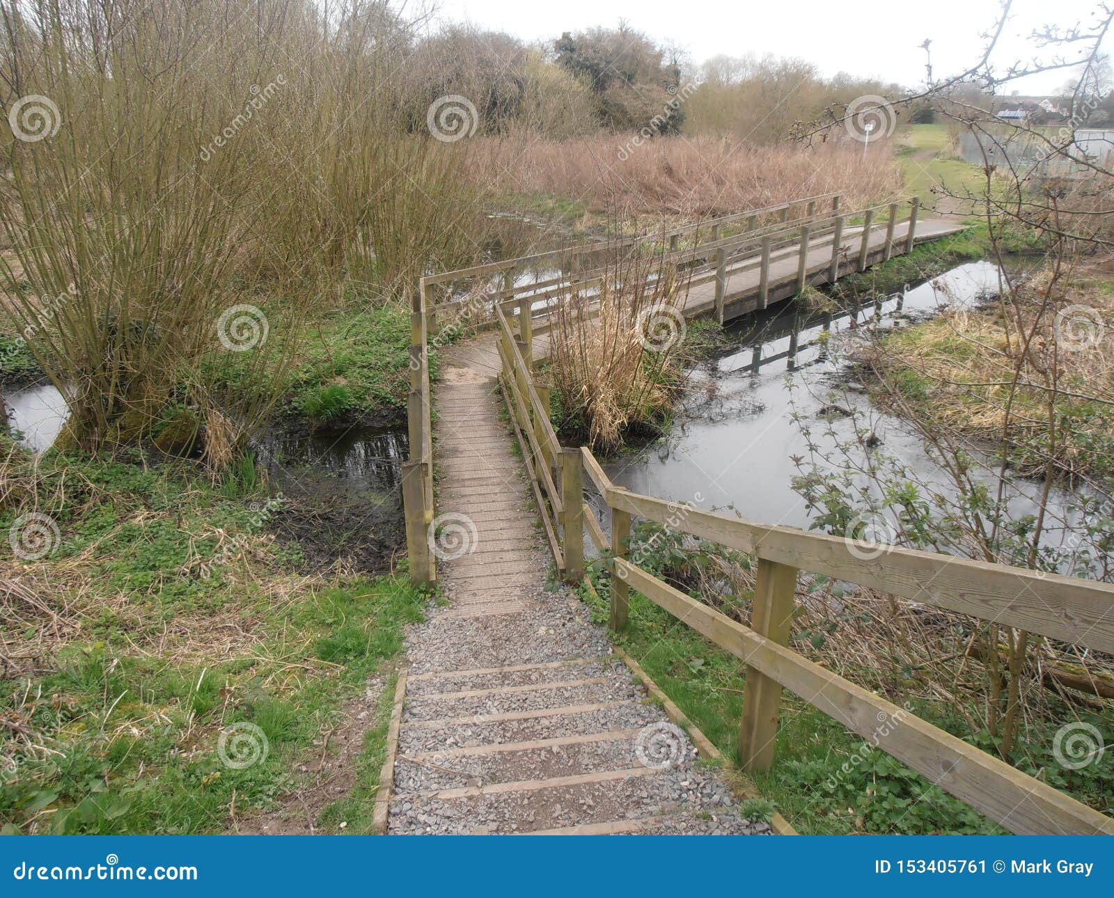 Wetland Steps stock image. Image of water, fence, steps - 153405761