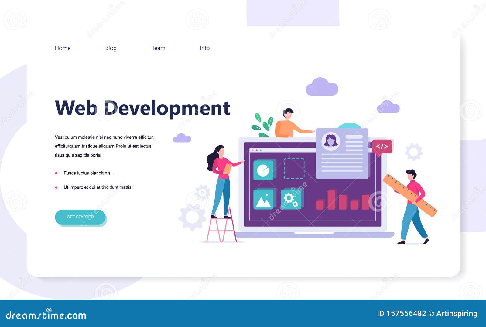 Wev Development Banner Design Concept. People Code Stock Vector ...