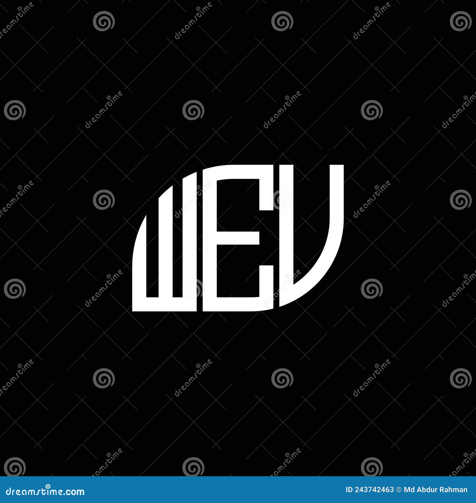 WEV Letter Logo Design on Black Background. WEV Creative Initials ...