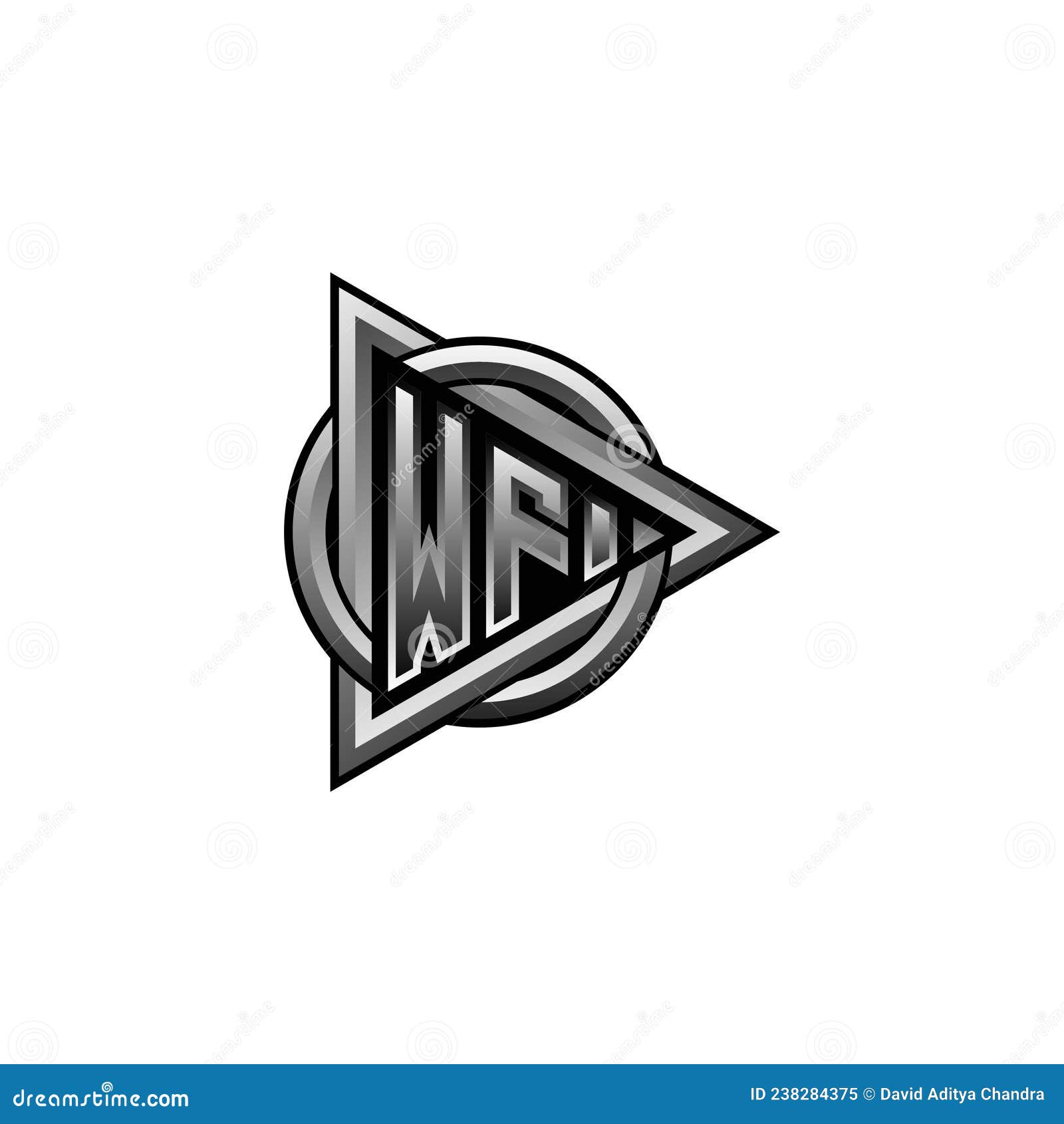 WF Logo Letter Triangle and Circle Rounded Stock Vector - Illustration ...