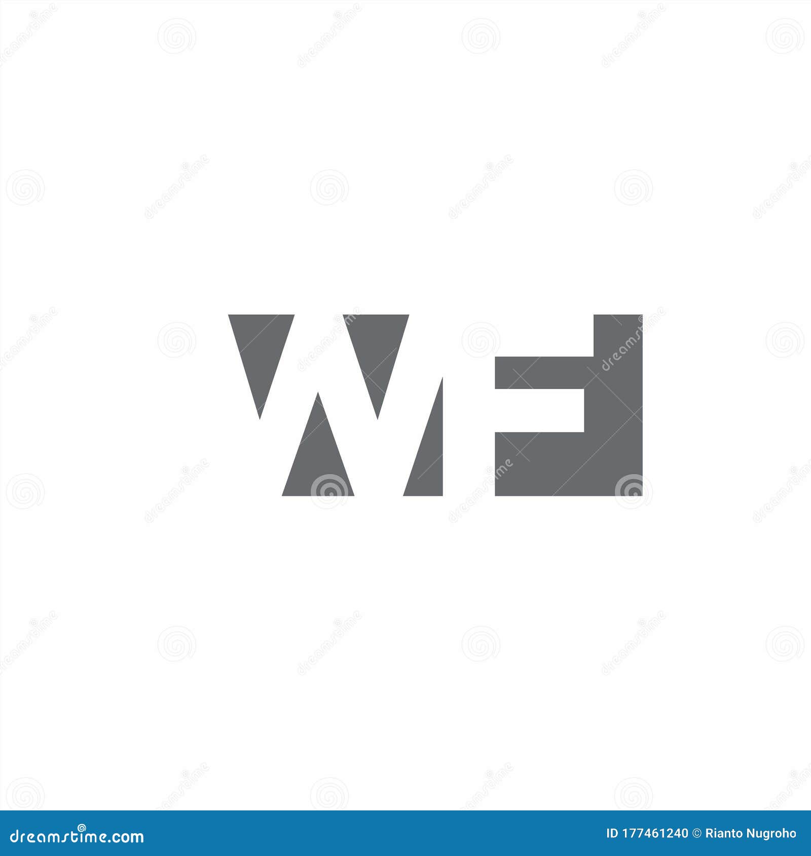 WF Logo Monogram with Negative Space Style Design Template Stock Vector ...