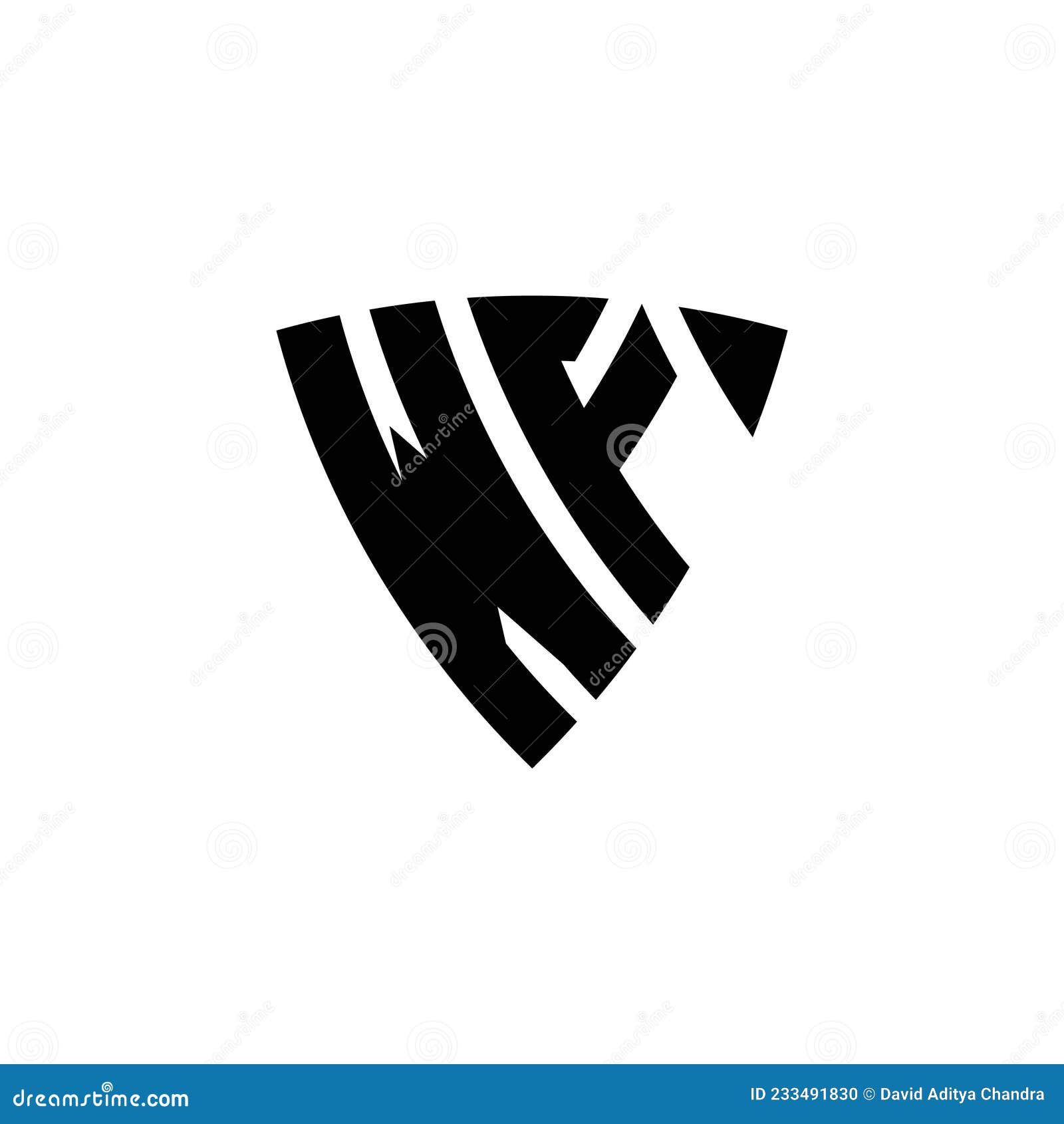 WF Logo Monogram Triangle Shield Style Stock Vector - Illustration of ...