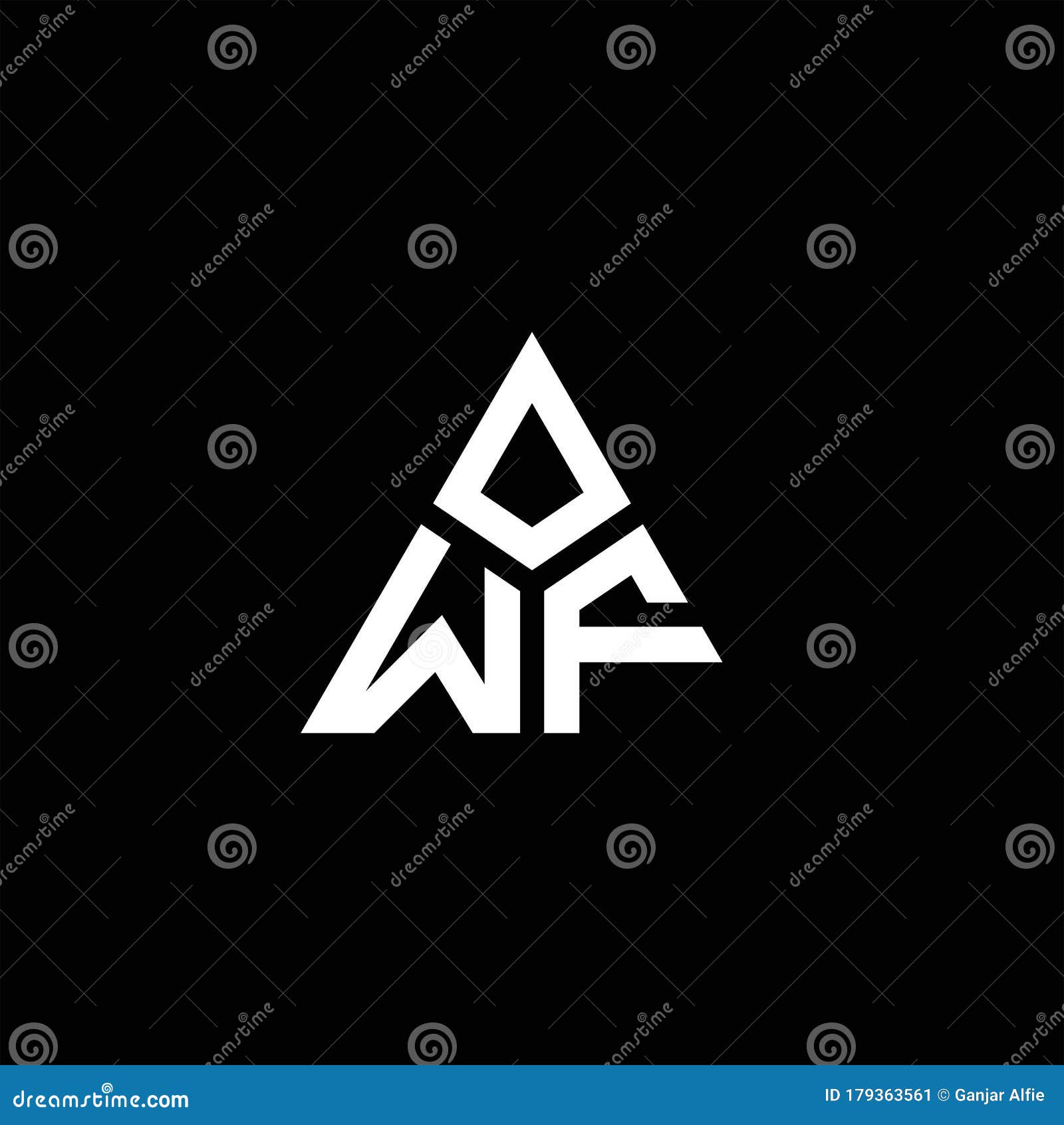 WF Monogram Logo with 3 Pieces Shape Isolated on Triangle Stock Vector ...