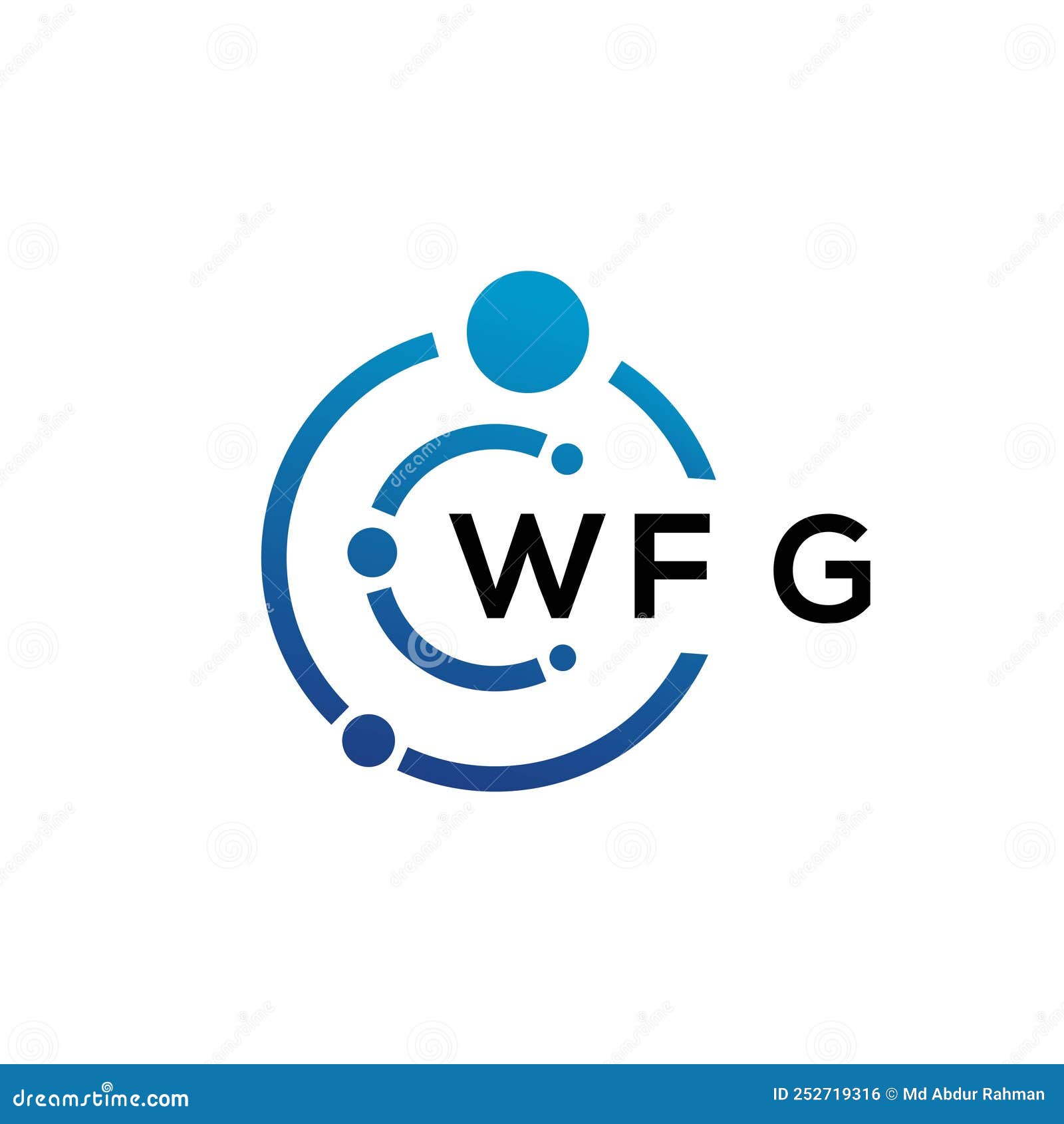 WFG Letter Technology Logo Design on White Background. WFG Creative ...