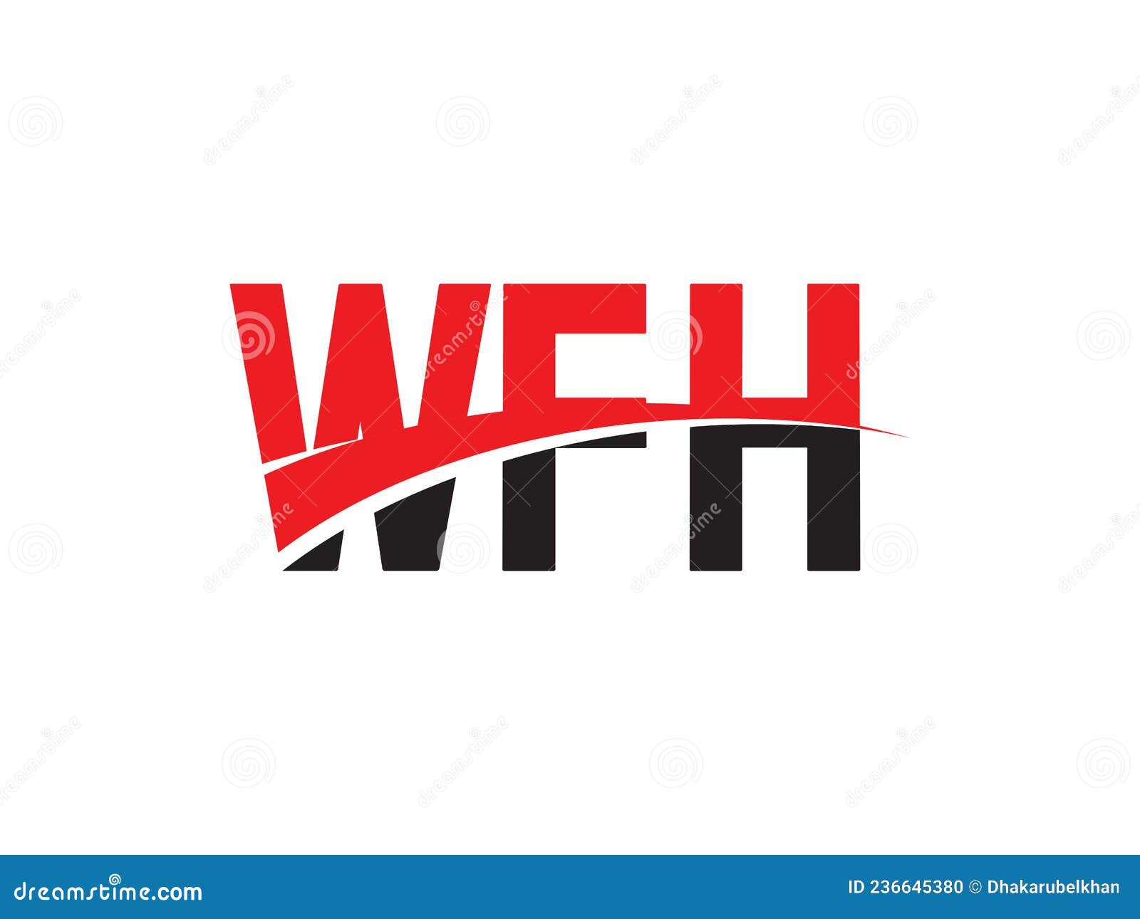 WFH Letter Initial Logo Design Vector Illustration Stock Vector ...