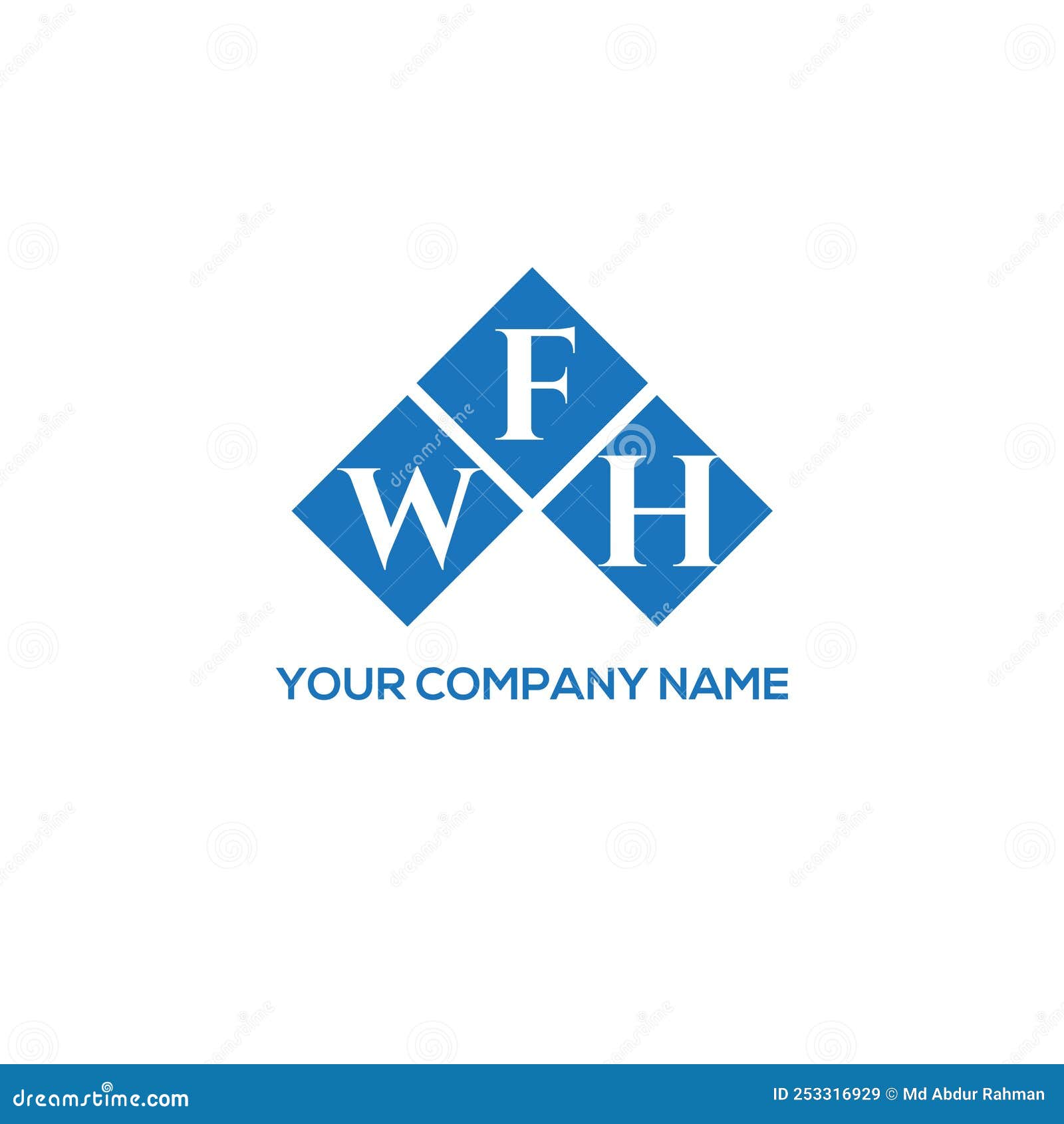 WFH Letter Logo Design On WHITE Background. WFH Creative Initials ...