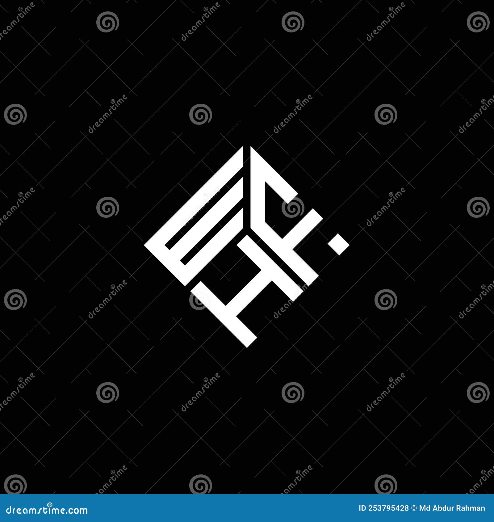 WFH Letter Logo Design on WHITE Background. WFH Creative Initials ...