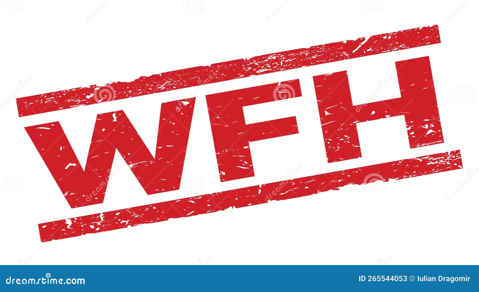 WFH Text on Red Rectangle Stamp Sign Stock Illustration - Illustration ...