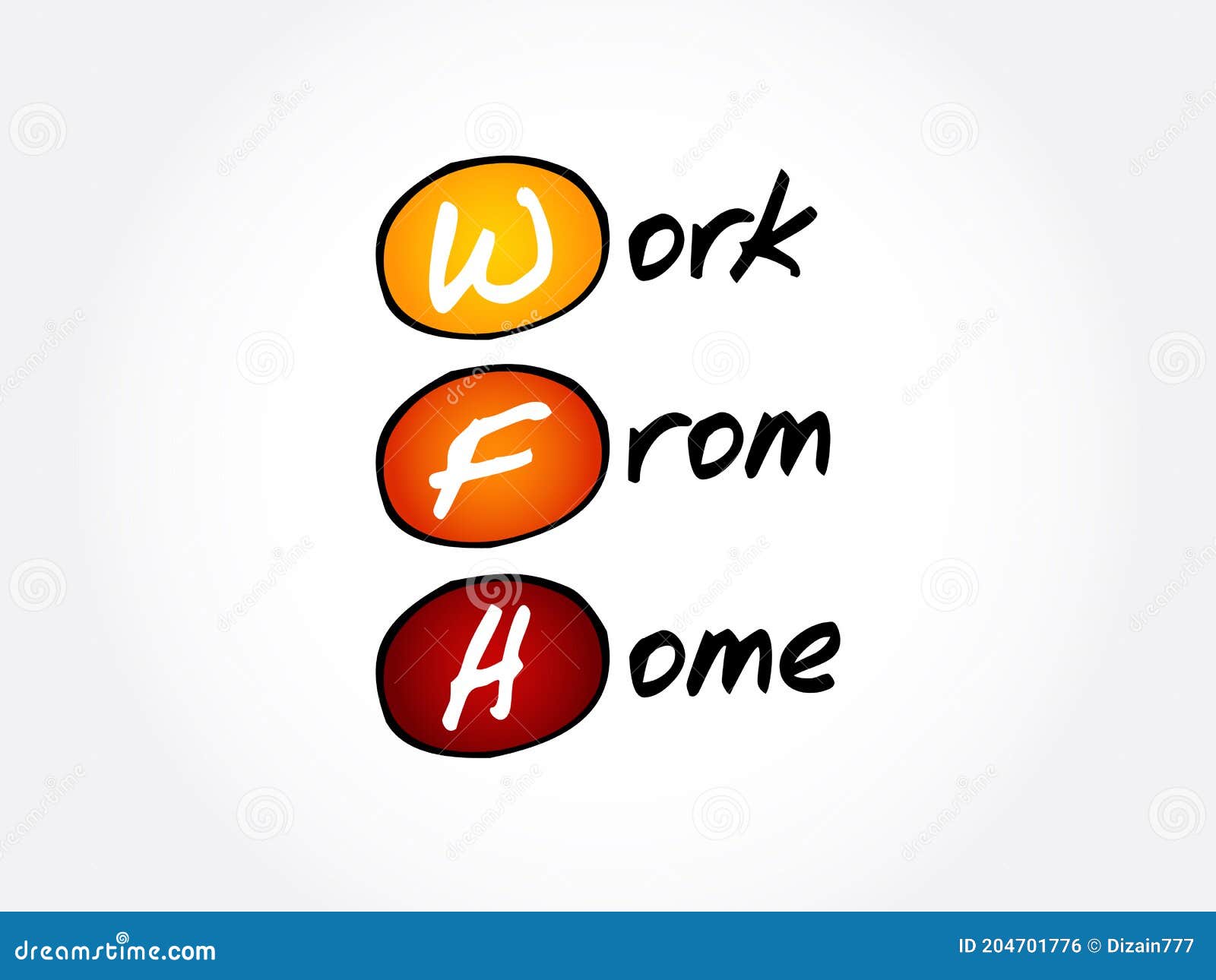 WFH - Work from Home Acronym Stock Illustration - Illustration of ...