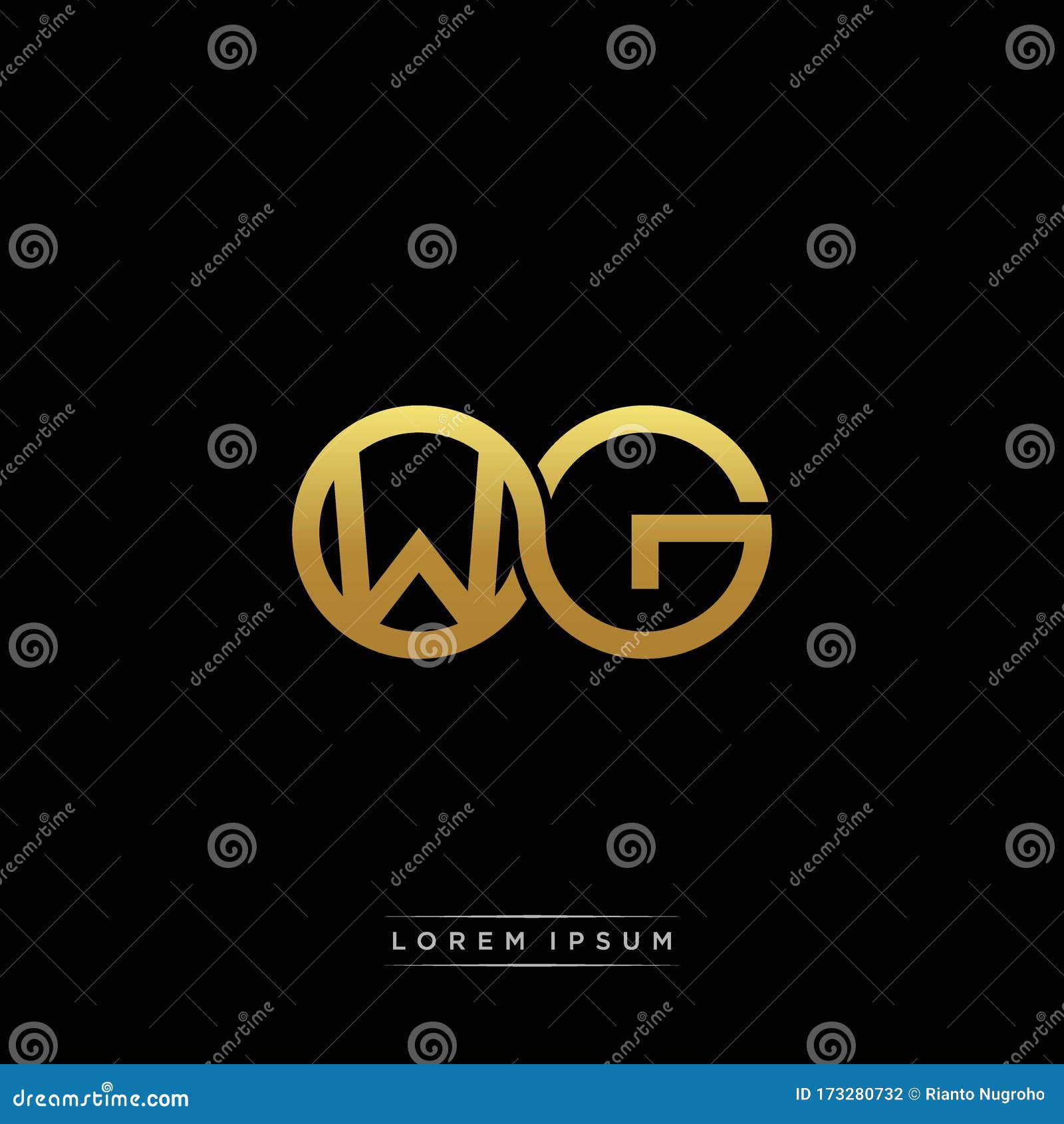 WG Initial Letter Linked Circle Capital Monogram Logo Modern Template ... WG Initial Letter Linked Circle Capital Monogram Logo Modern Template ...