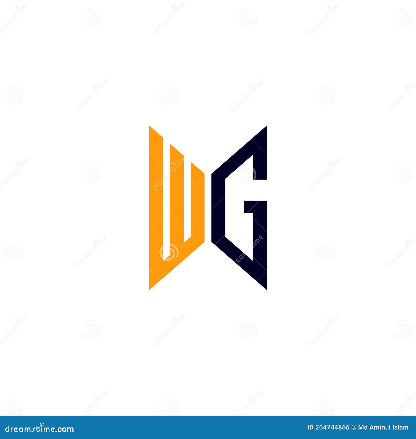 WG Letter Logo Creative Design with Vector Graphic, Stock Vector ...