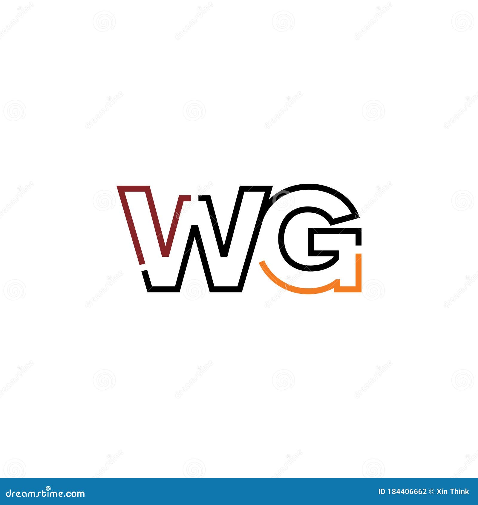WG Letter Logo Icon Design Template Elements Stock Vector ...