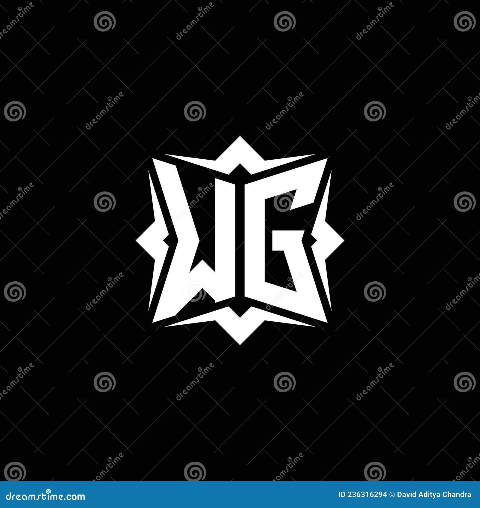 WG Logo Monogram Geometric Modern Design Stock Vector - Illustration of ...