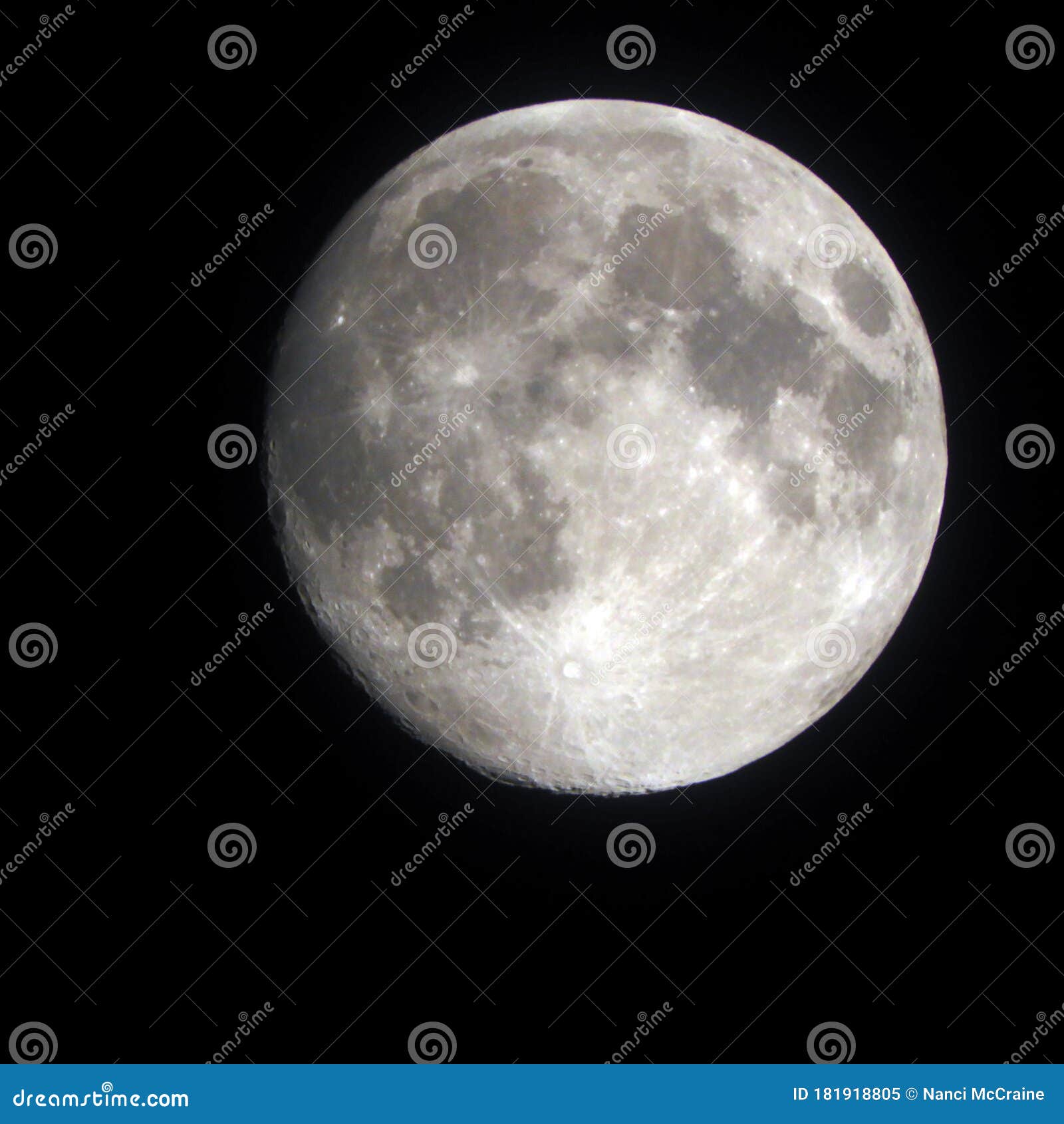 White Glowing Moon Lights Night Sky Stock Image - Image of craters ...
